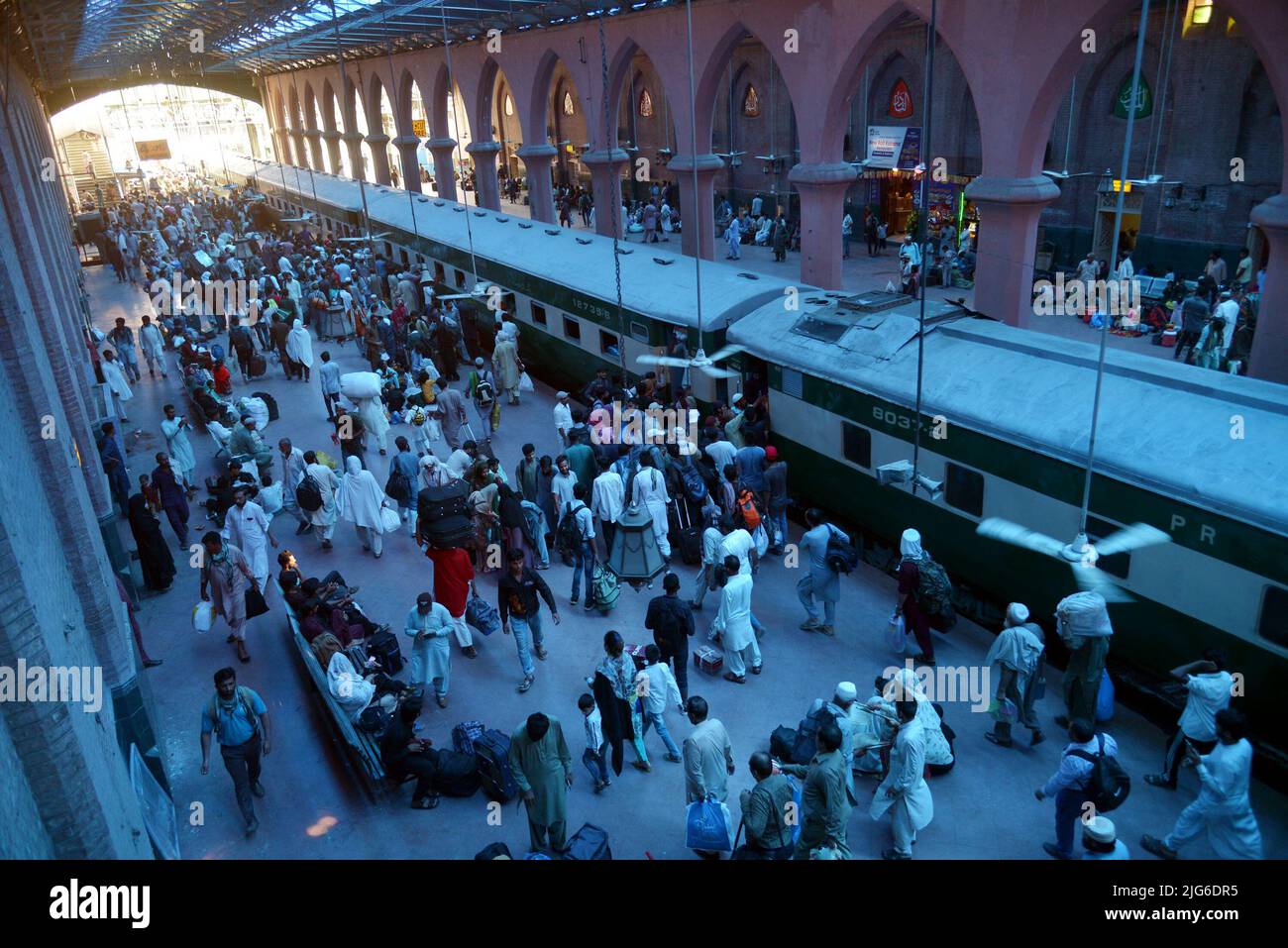 Pakistan, 07/07/2022, Pakistani people boarding on the roof top of a ...