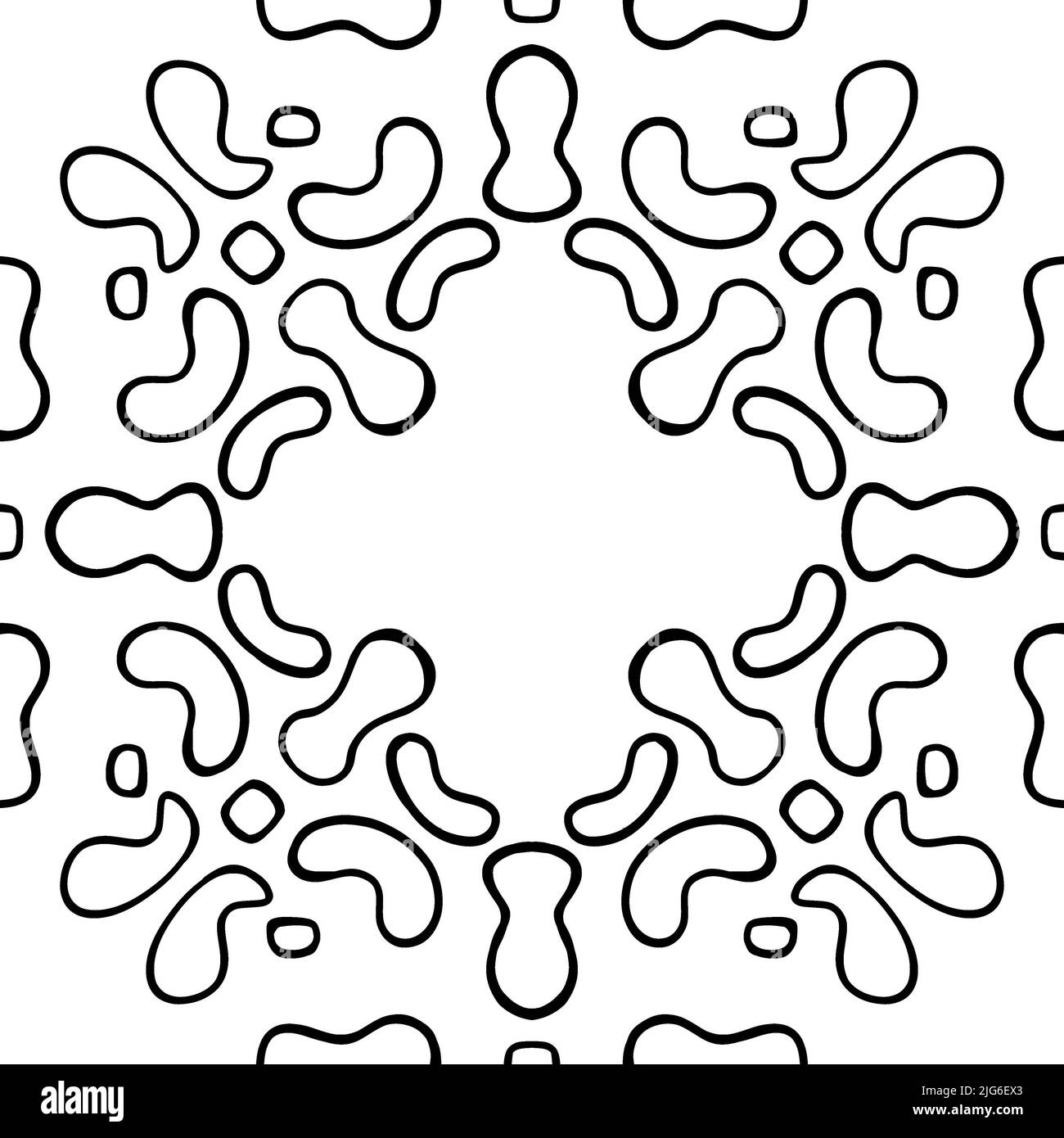 Seamless Hand Drawn Pattern Abstract Black And White Geometric Graphic