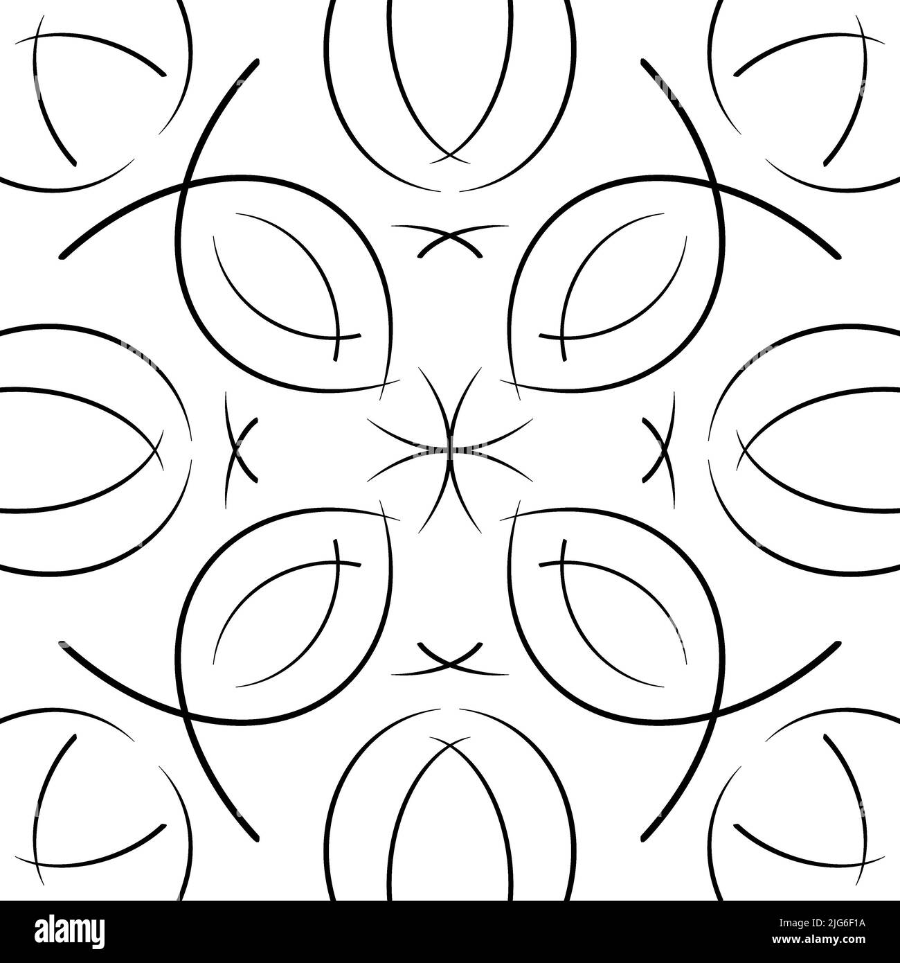 Seamless Hand Drawn Pattern Abstract Black And White Geometric Graphic