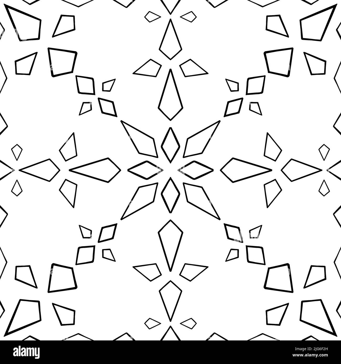 Seamless hand-drawn pattern. Abstract black and white geometric graphic ...