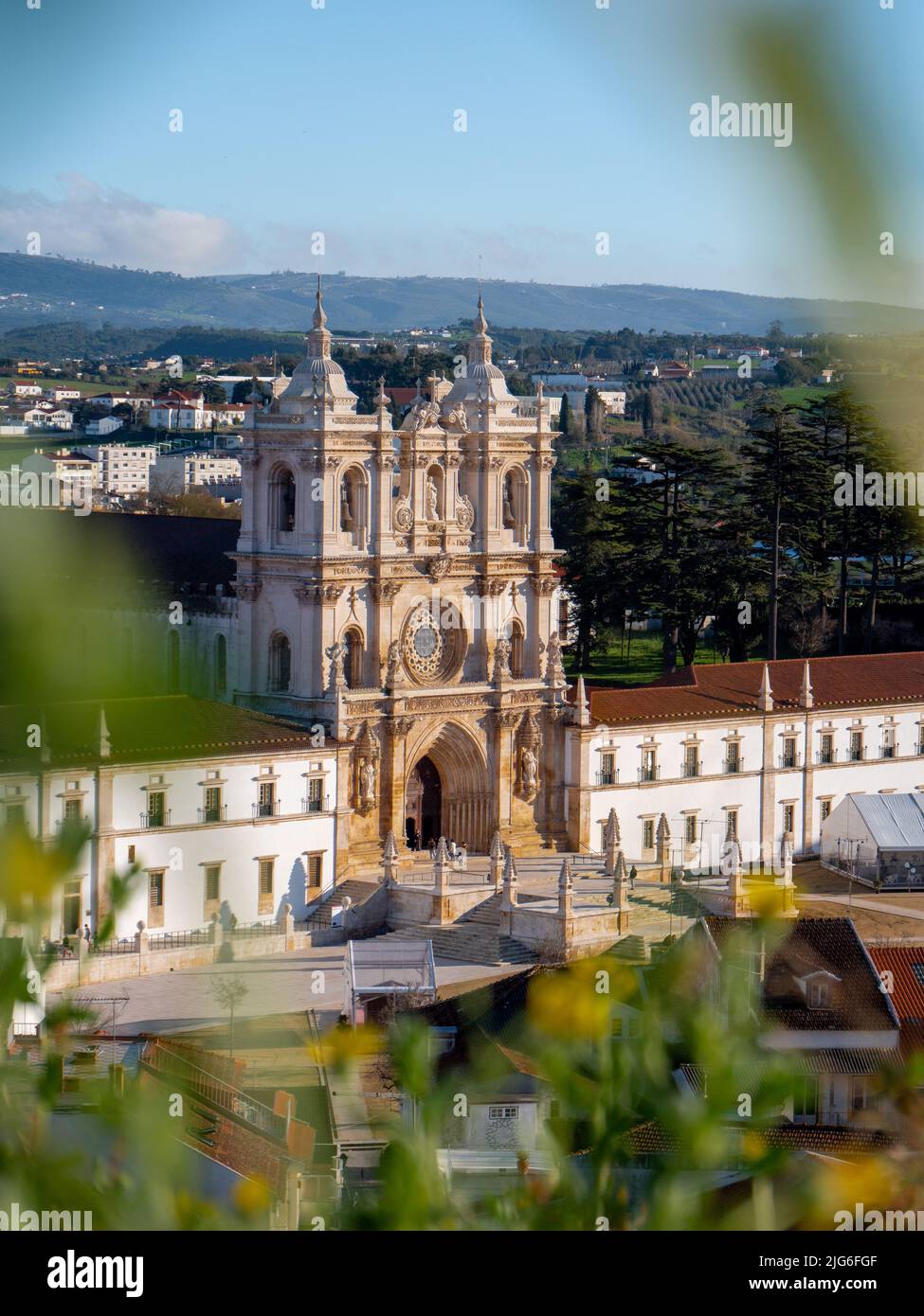 Monastery of Alcobaca in sunset. It used to be one of seven wonders of ...