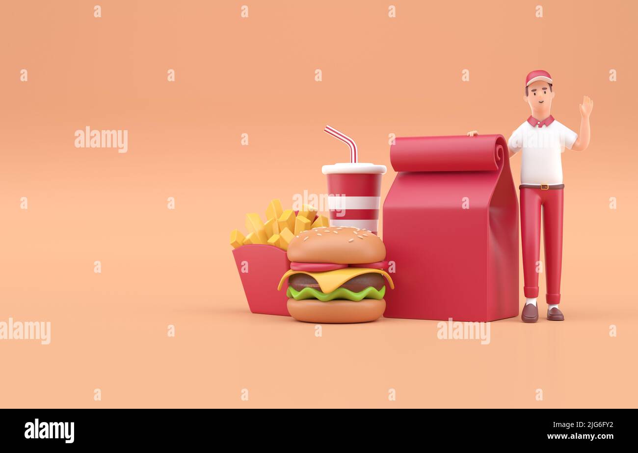 3d restaurant fast food render hi-res stock photography and images - Alamy