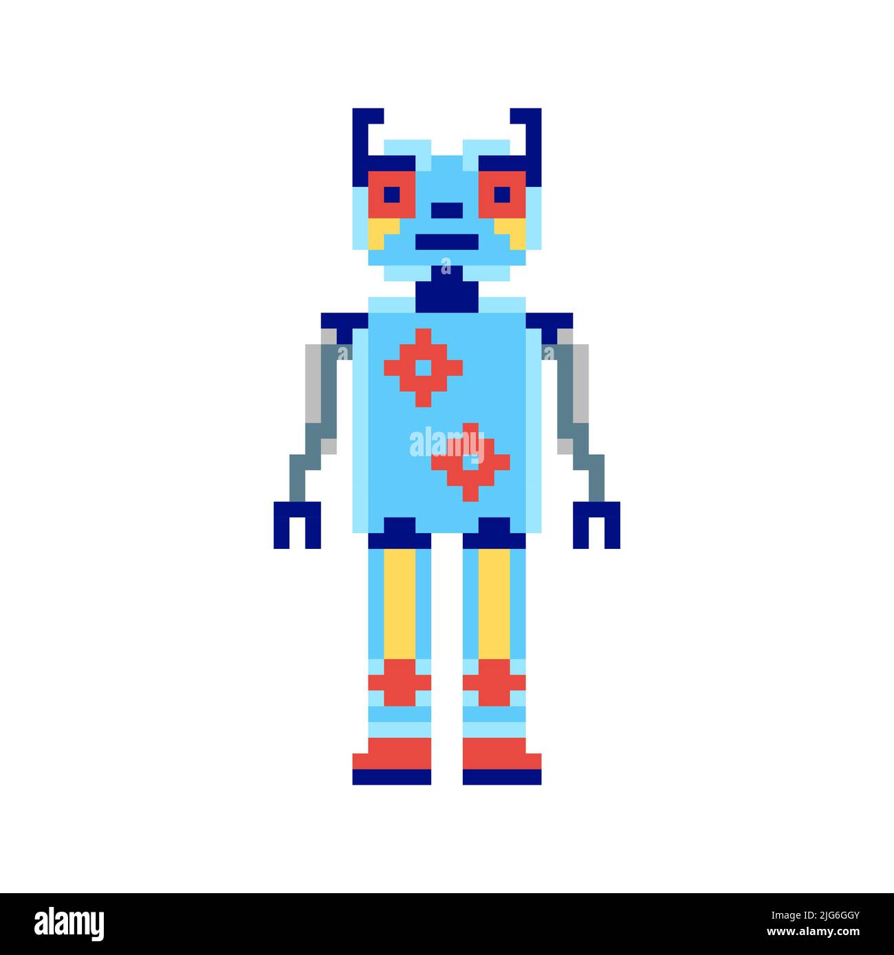Robot in pixel art style Stock Vector Image & Art - Alamy