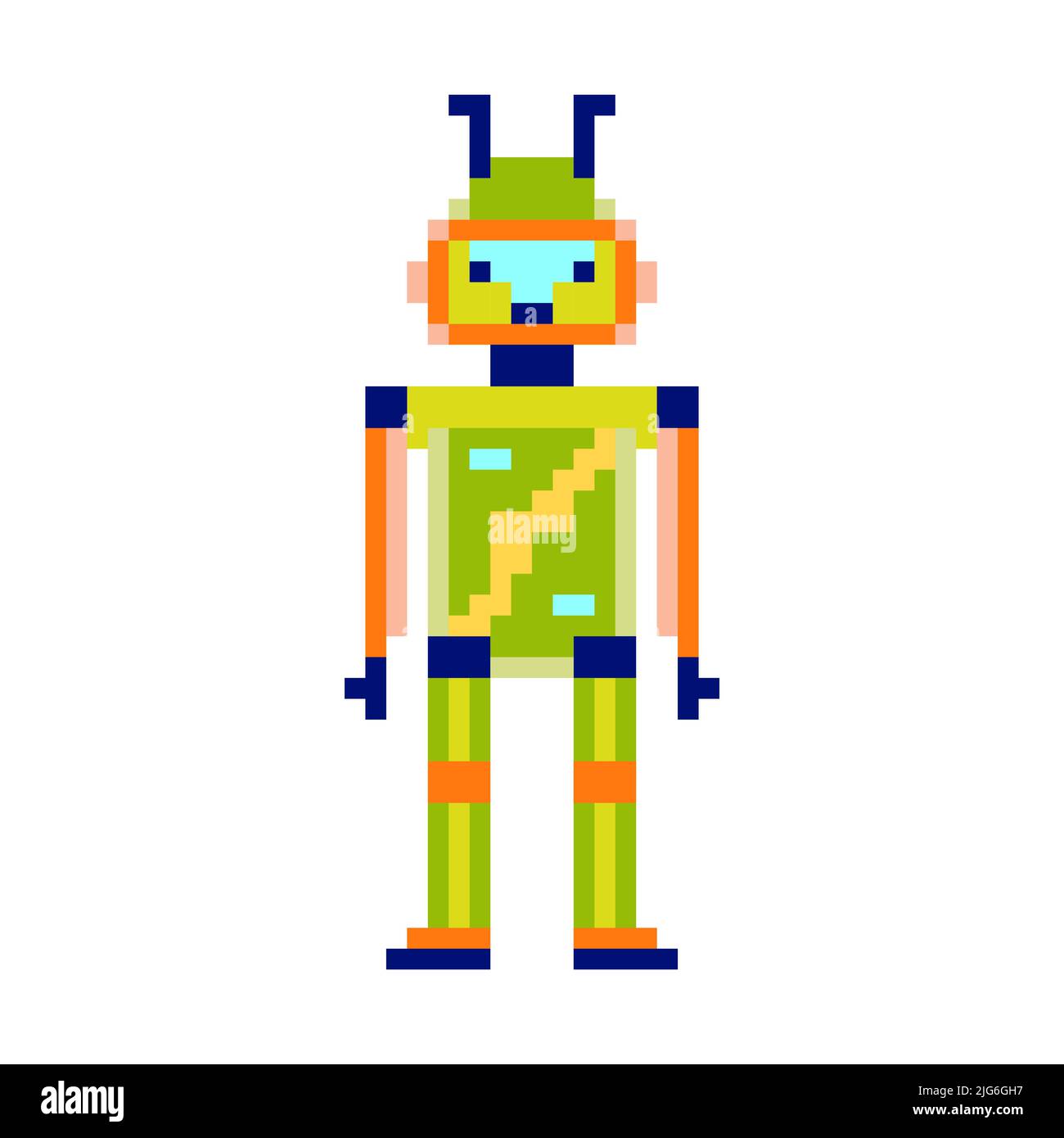 Robot in pixel art style Stock Vector Image & Art - Alamy