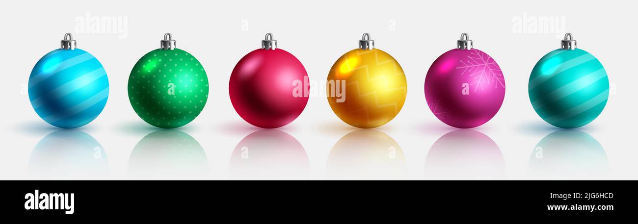 Christmas balls vector set design. Christmas ball decoration collection ...