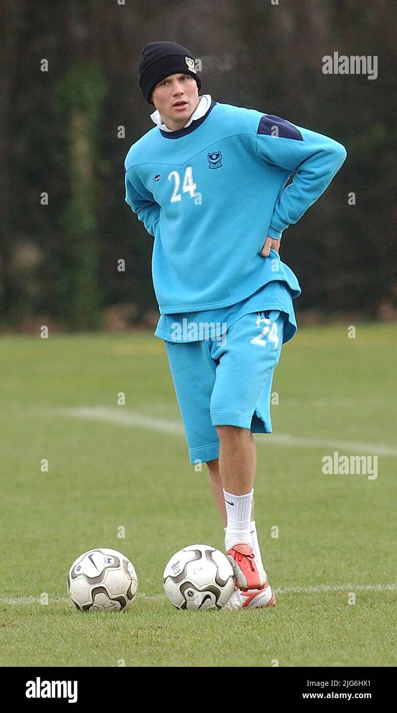 portsmouth's goal hero matthew taylor trains for the replay with ...