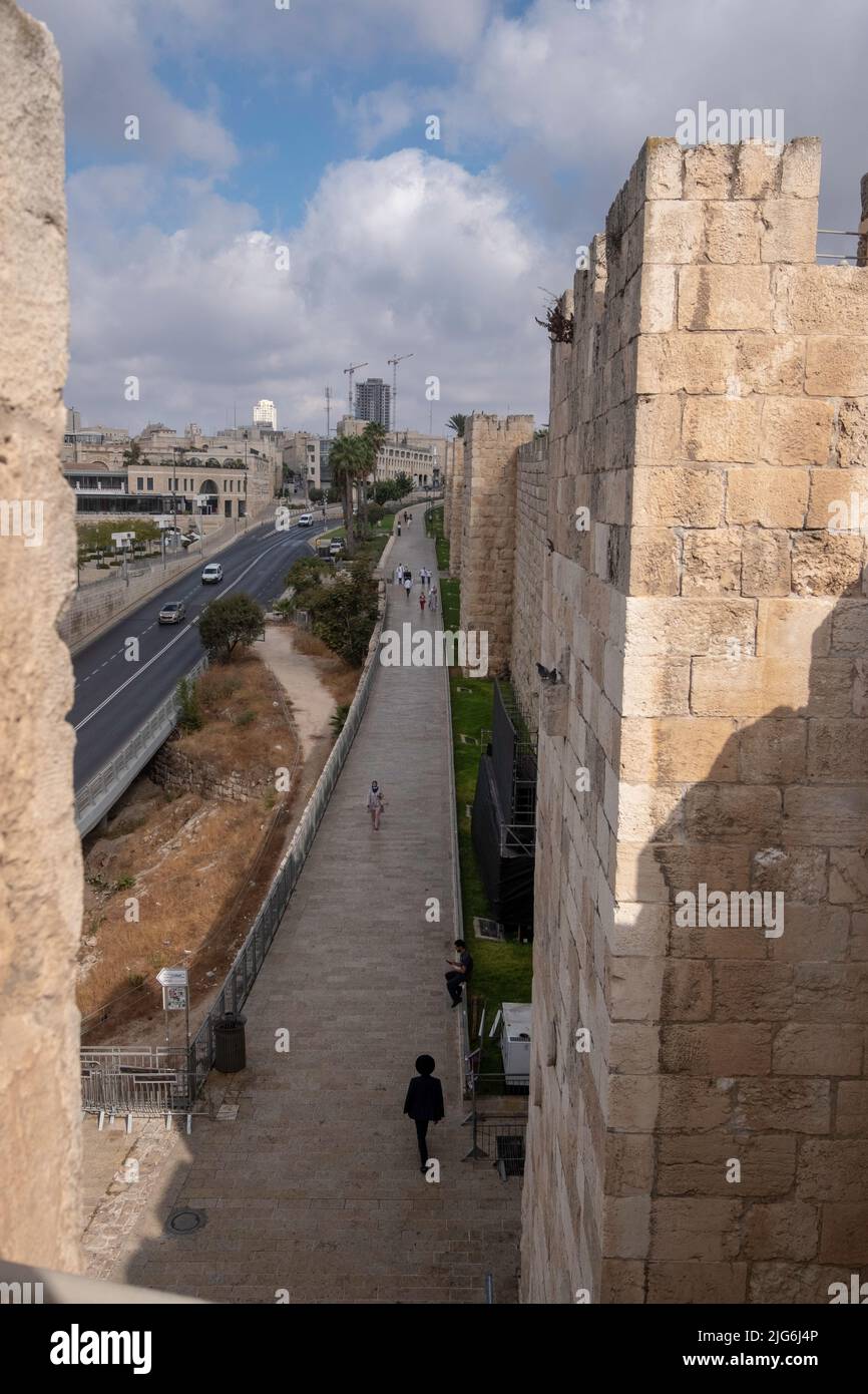 Jaffa Gate Touring the Catwalk of the Walls of the Old City of ...