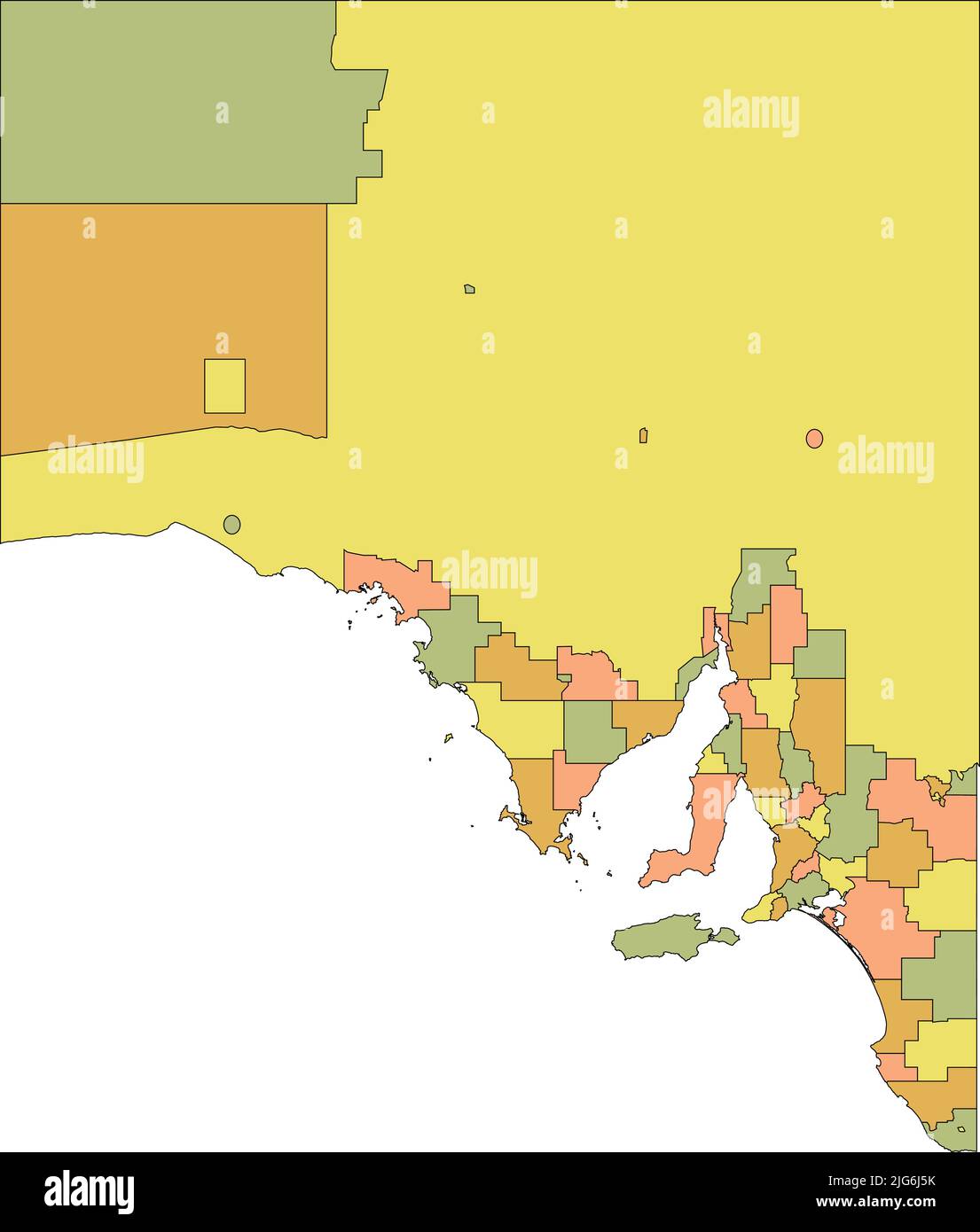 Pastel map of local government areas of SOUTH AUSTRALIA Stock Vector ...