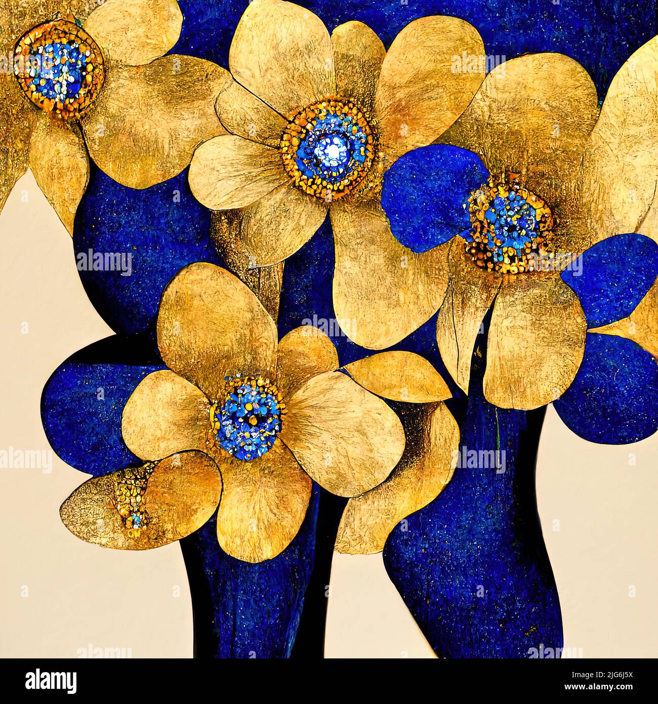 Shiny gold flower hi-res stock photography and images - Alamy