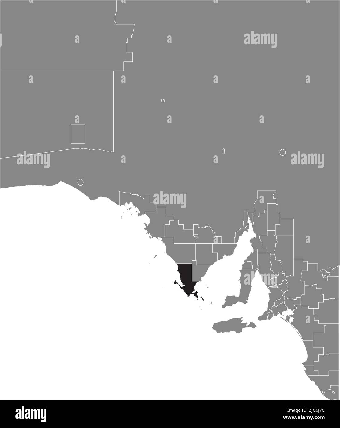 Lower eyre peninsula silhouette map hi-res stock photography and images ...