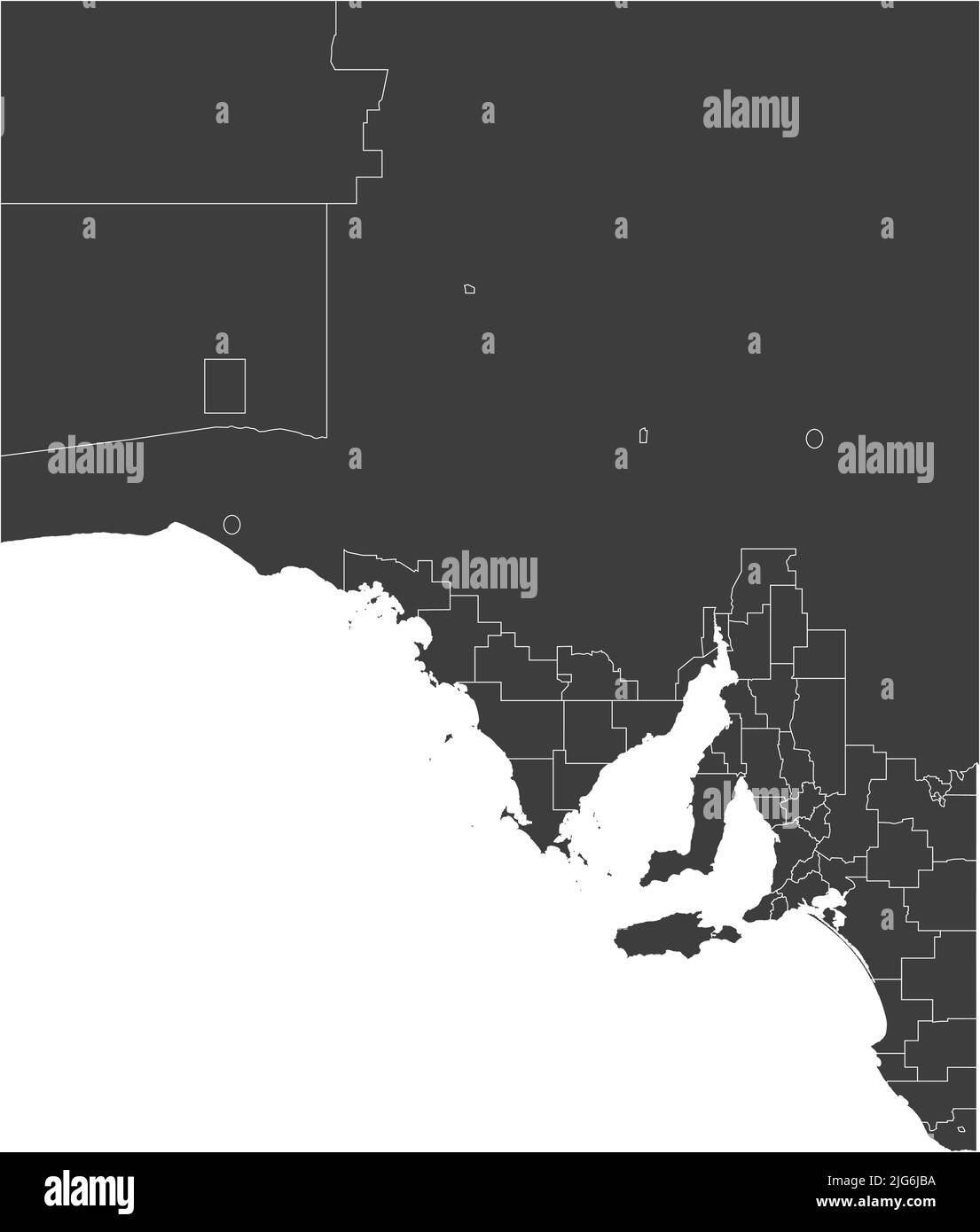 Dark gray map of local government areas of SOUTH AUSTRALIA Stock Vector ...