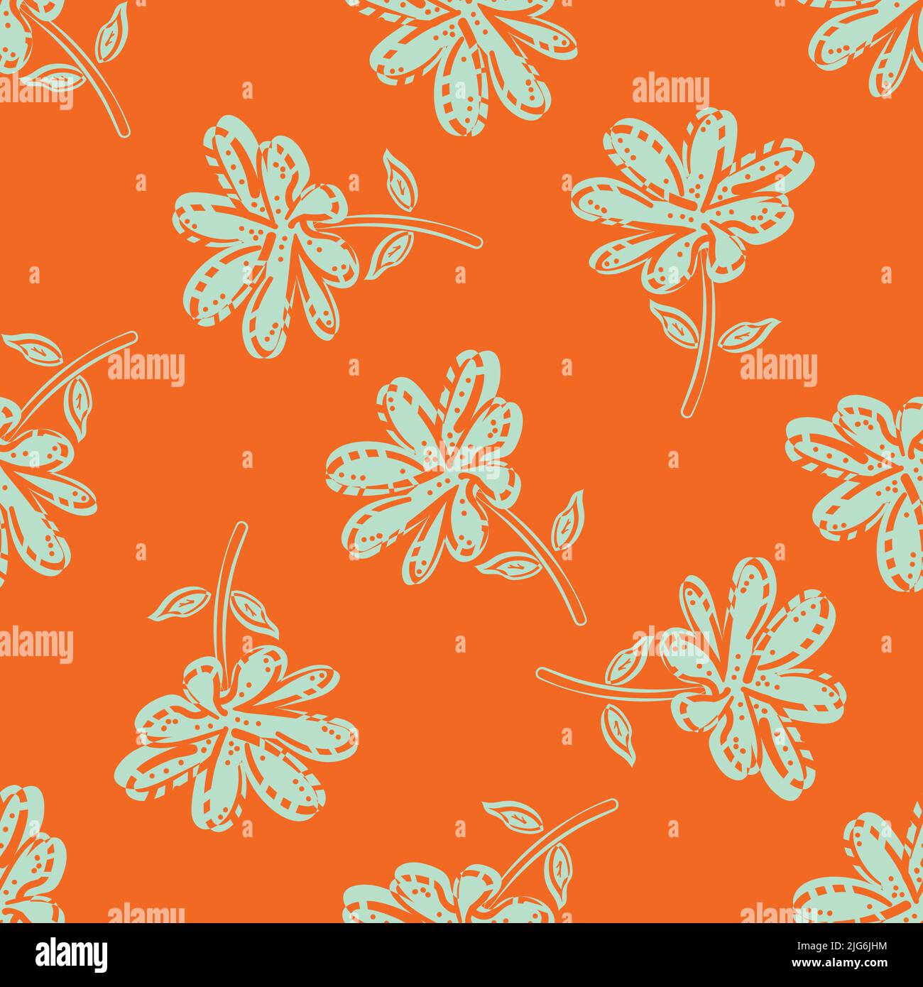 Wild meadow flower seamless vector pattern background. Modern style ...