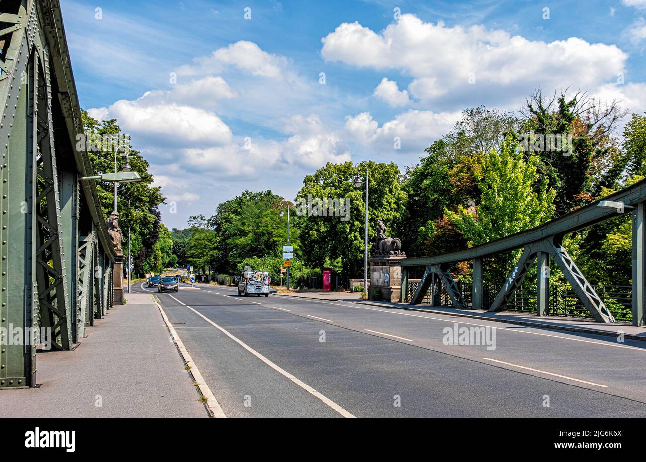 Glienicke Bridge over the Havel River connects Potsdam, Brandenburg ...