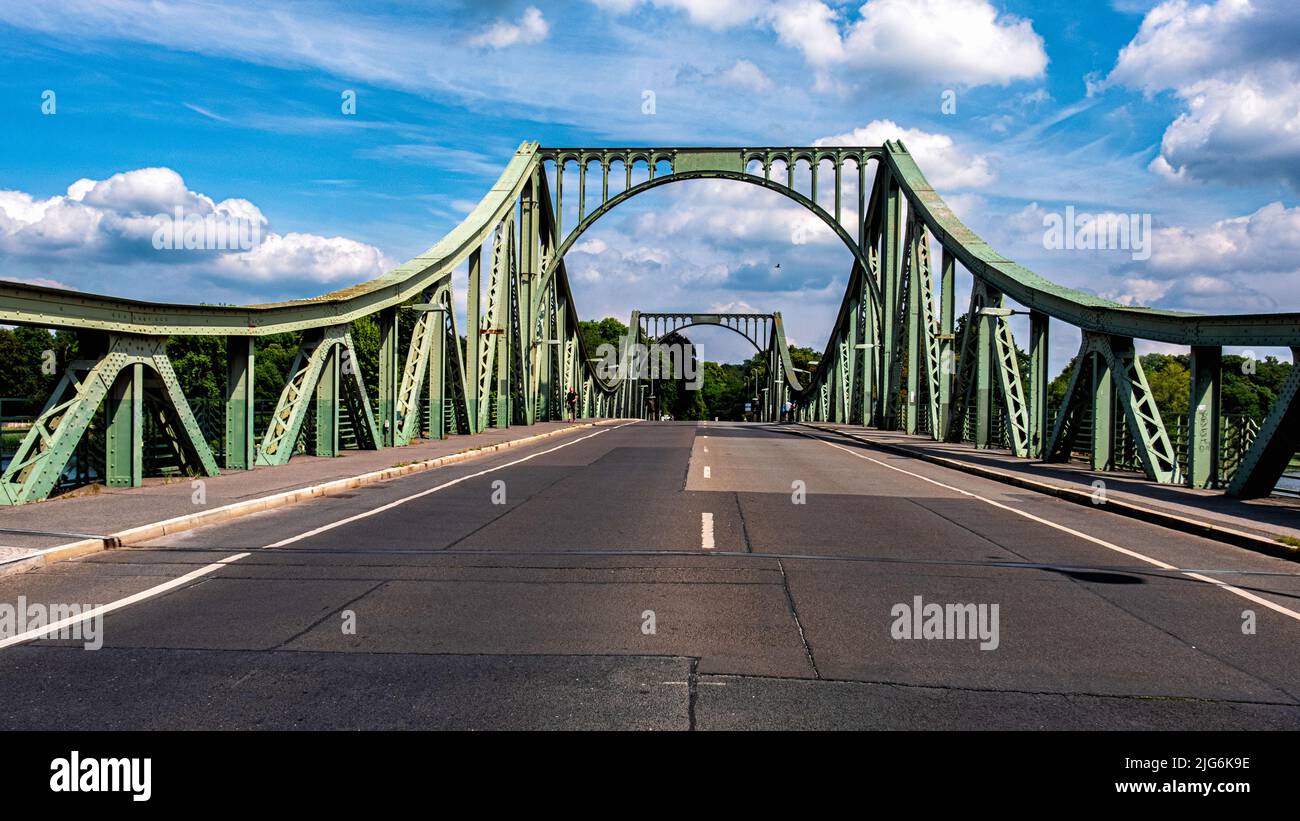Glienicke Bridge over the Havel River connects Potsdam, Brandenburg ...