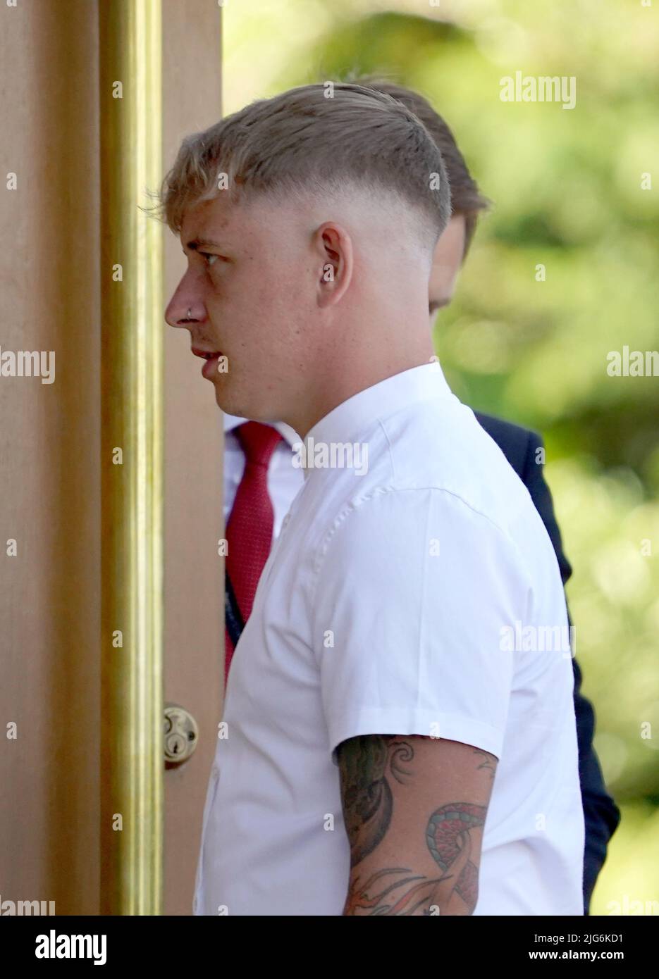 Patrick Davies, son of PCSO Julia James, outside Canterbury Crown Court ...