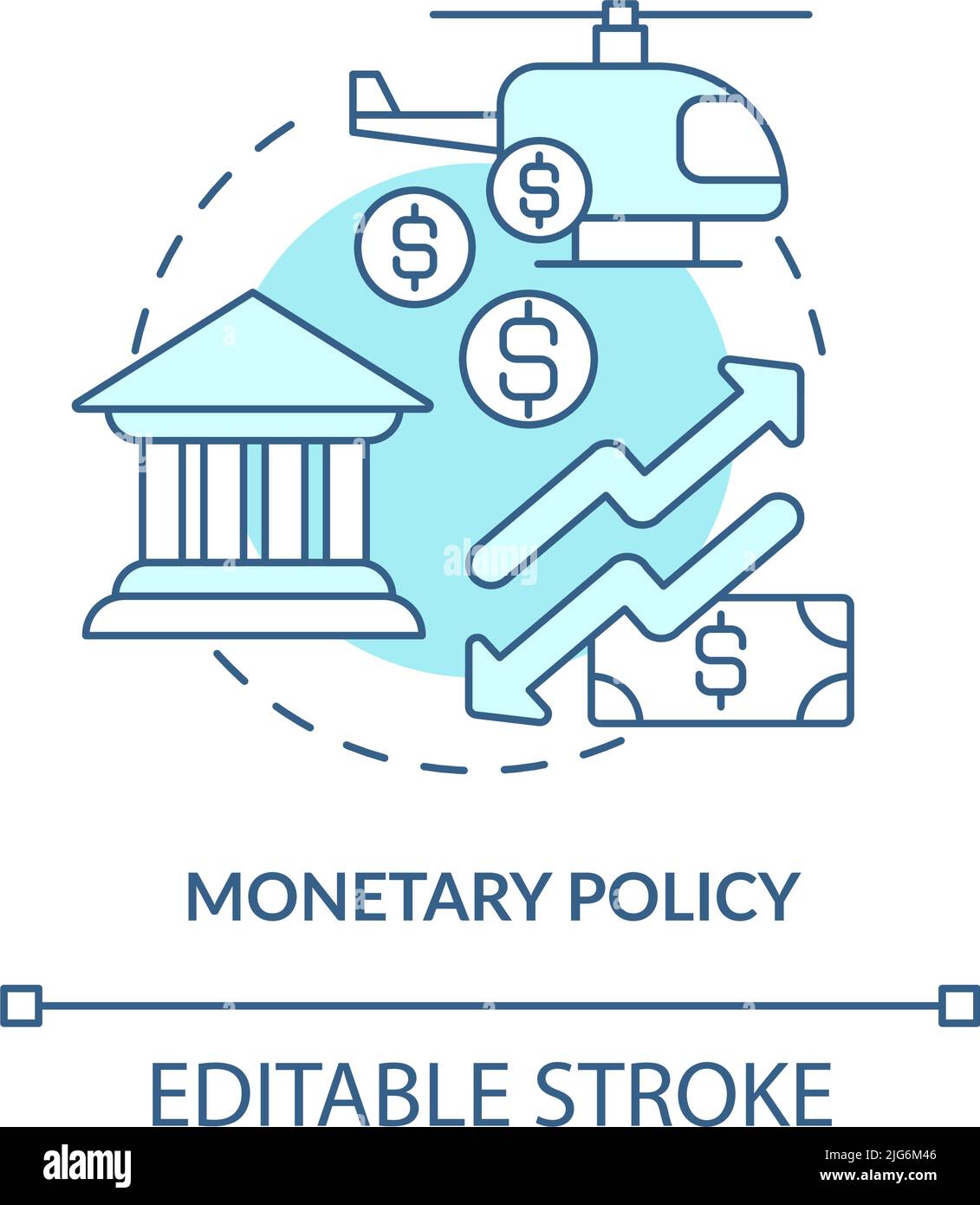Monetary policy turquoise concept icon Stock Vector Image & Art - Alamy