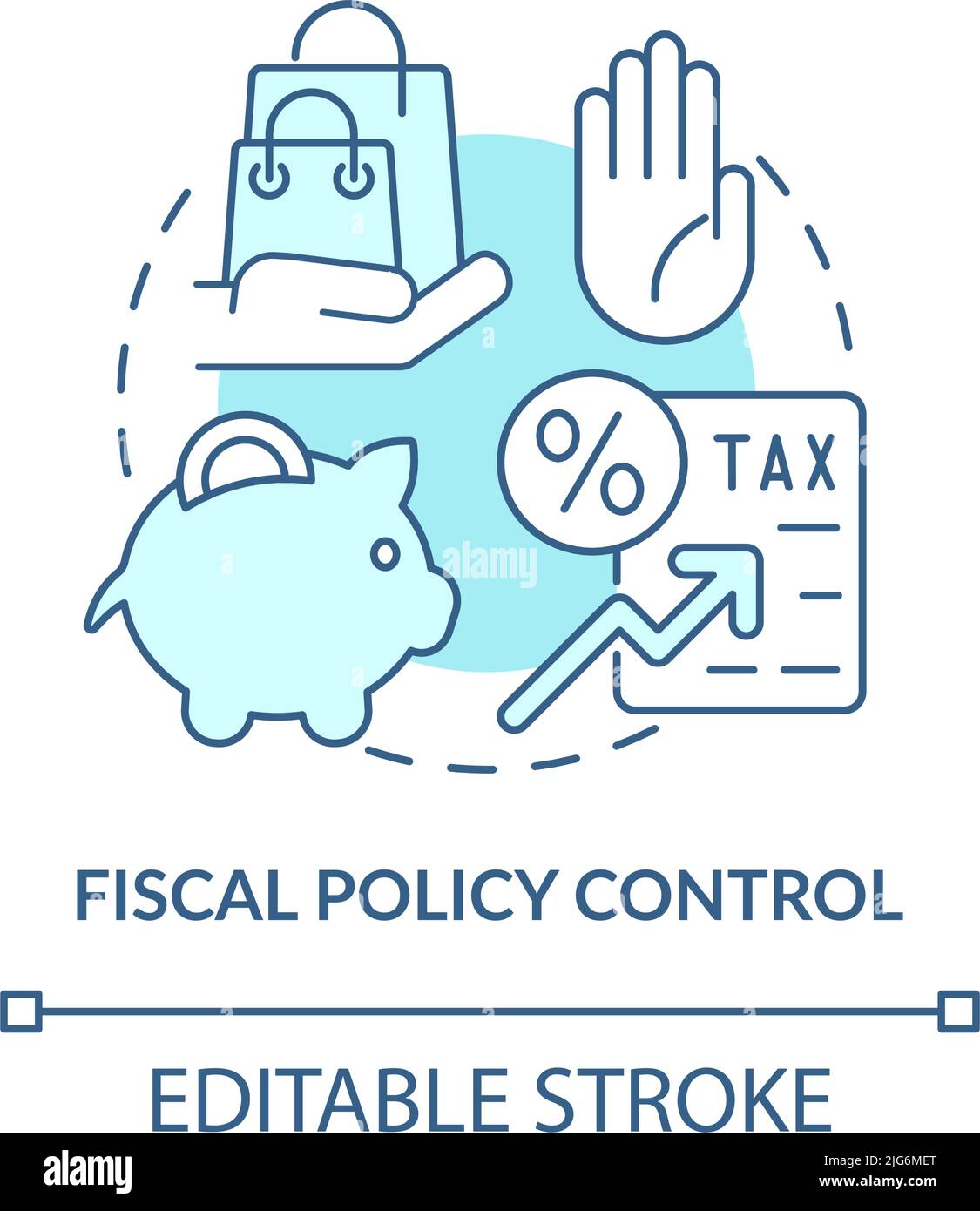 Fiscal policy control turquoise concept icon Stock Vector Image & Art ...