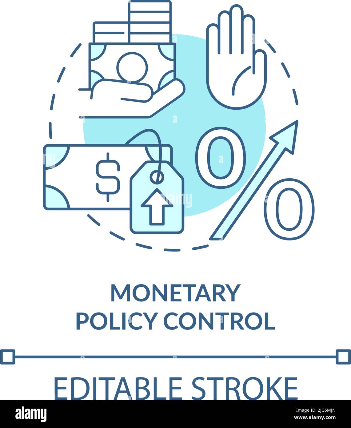 Monetary policy control turquoise concept icon Stock Vector Image & Art ...