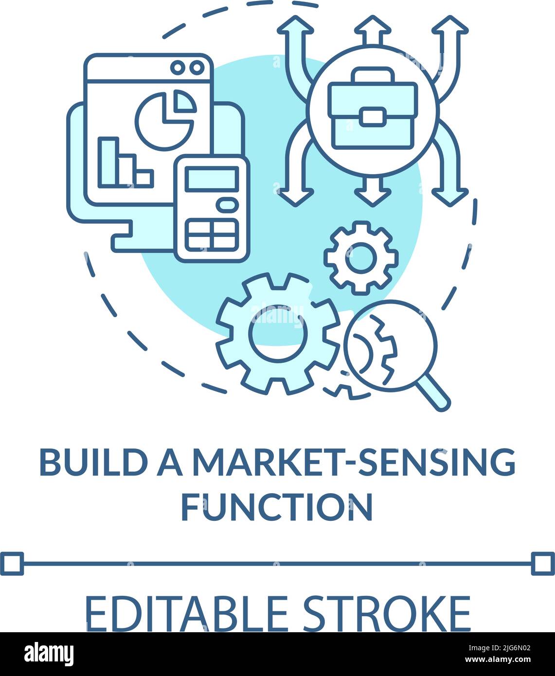 Build market sensing function turquoise concept icon Stock Vector Image ...