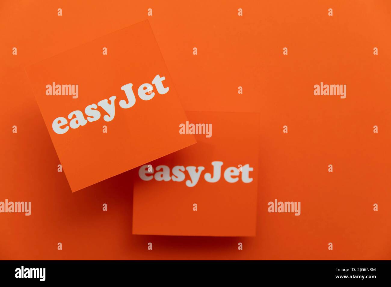 LONDON, UK - July 2022: Easy Jet airline company logo. Easy Jet are a ...