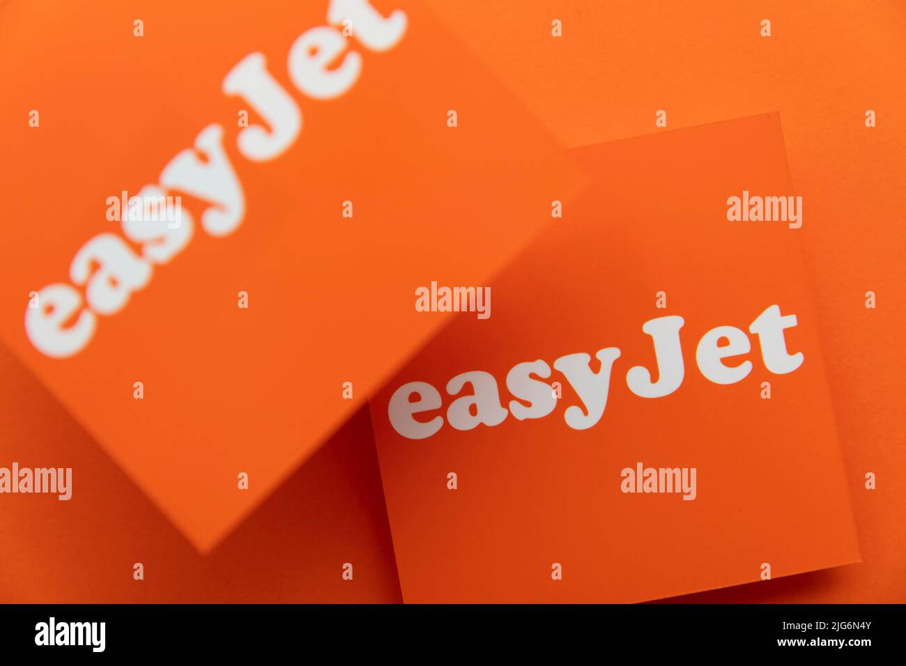 LONDON, UK - July 2022: Easy Jet airline company logo. Easy Jet are a ...