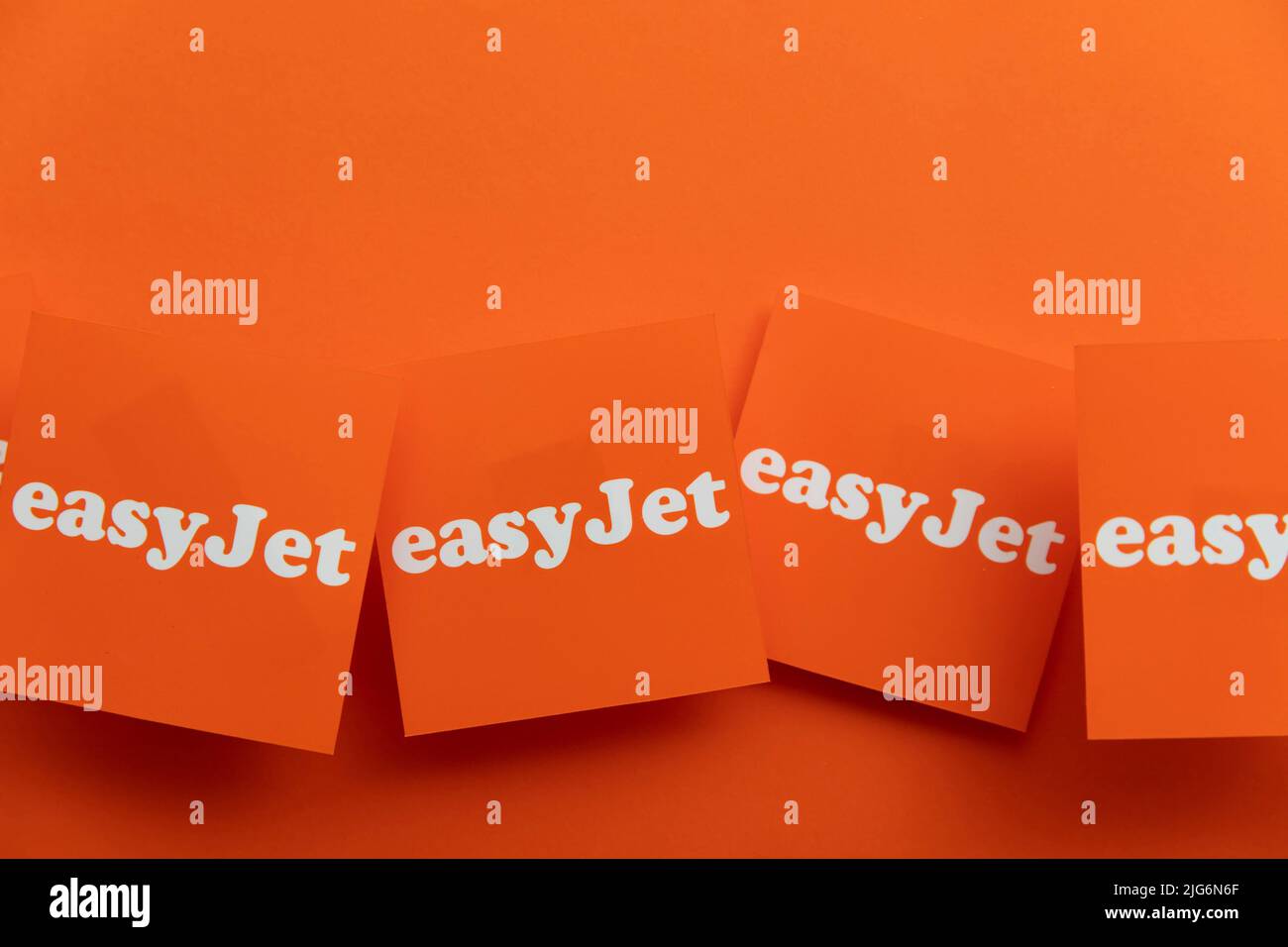 LONDON, UK - July 2022: Easy Jet airline company logo. Easy Jet are a ...