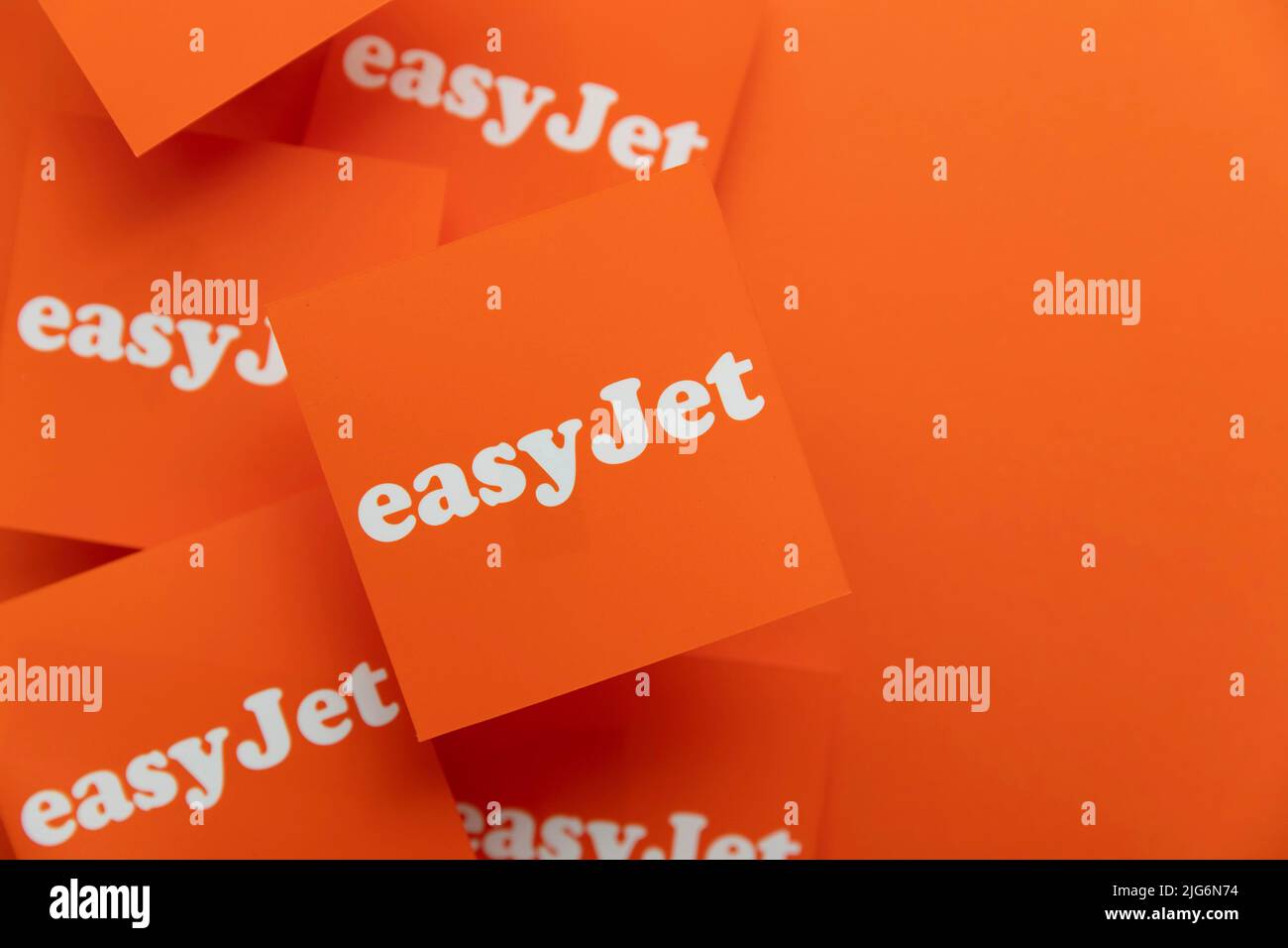 LONDON, UK - July 2022: Easy Jet airline company logo. Easy Jet are a ...