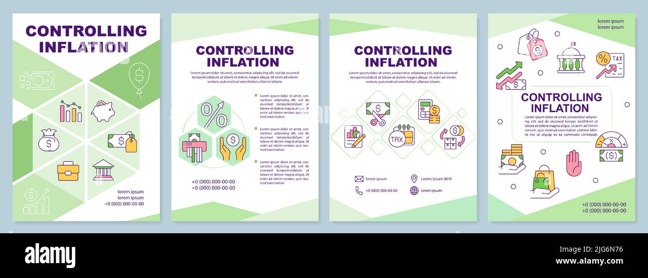 Controlling inflation green brochure template Stock Vector Image & Art ...