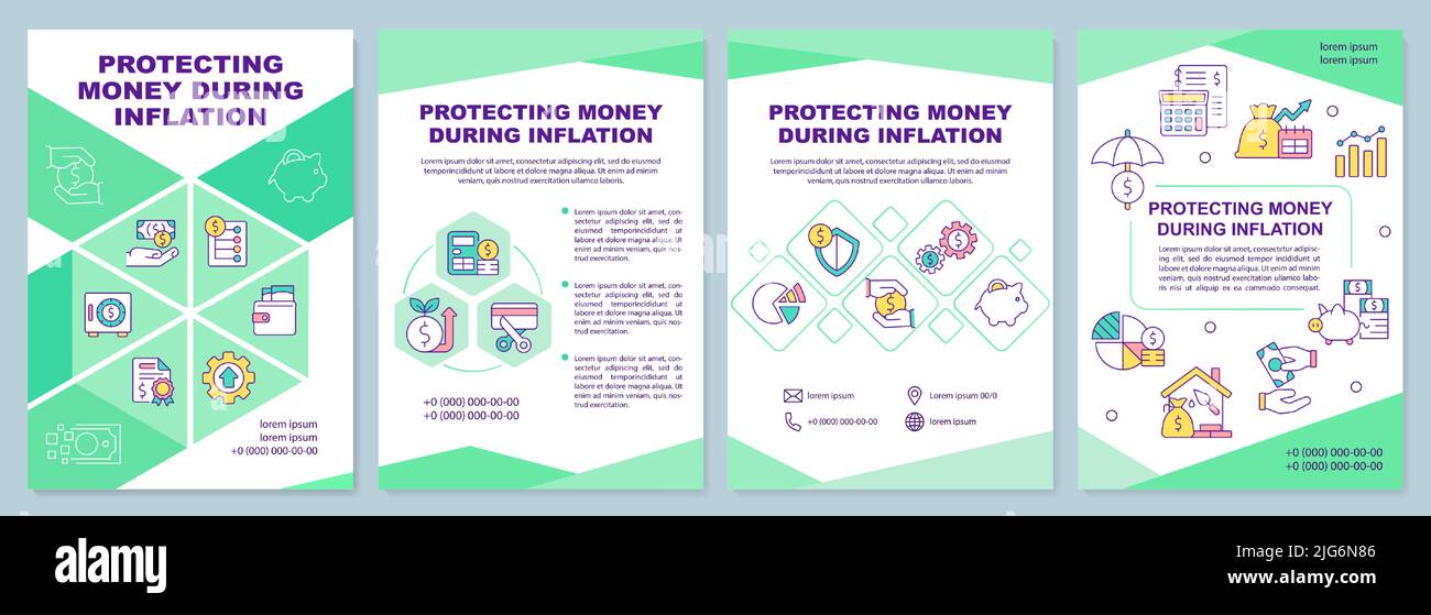 Protecting money during inflation brochure template Stock Vector Image ...