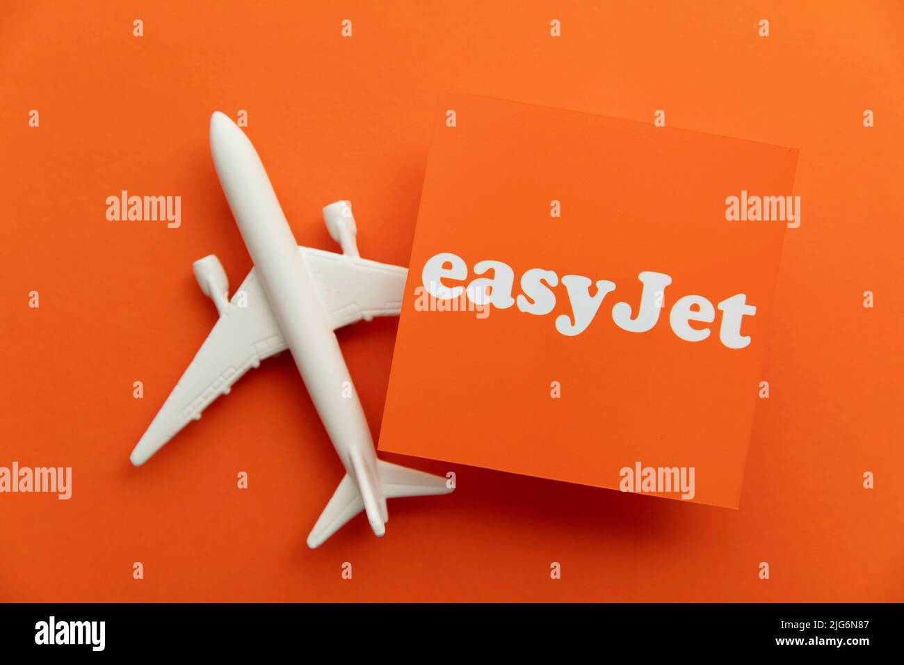 LONDON, UK - July 2022: Easy Jet airline company logo. Easy Jet are a ...
