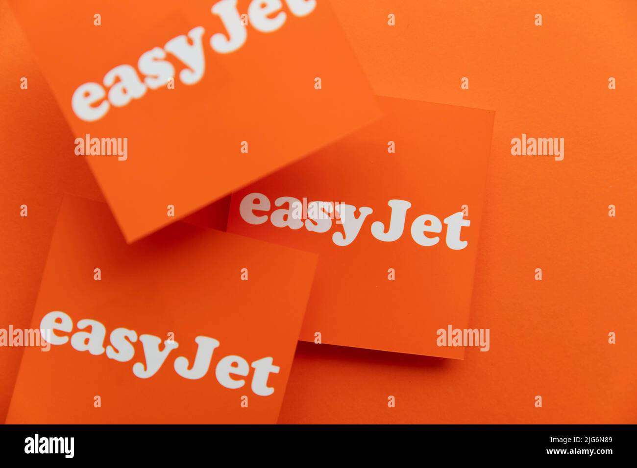 LONDON, UK - July 2022: Easy Jet airline company logo. Easy Jet are a ...