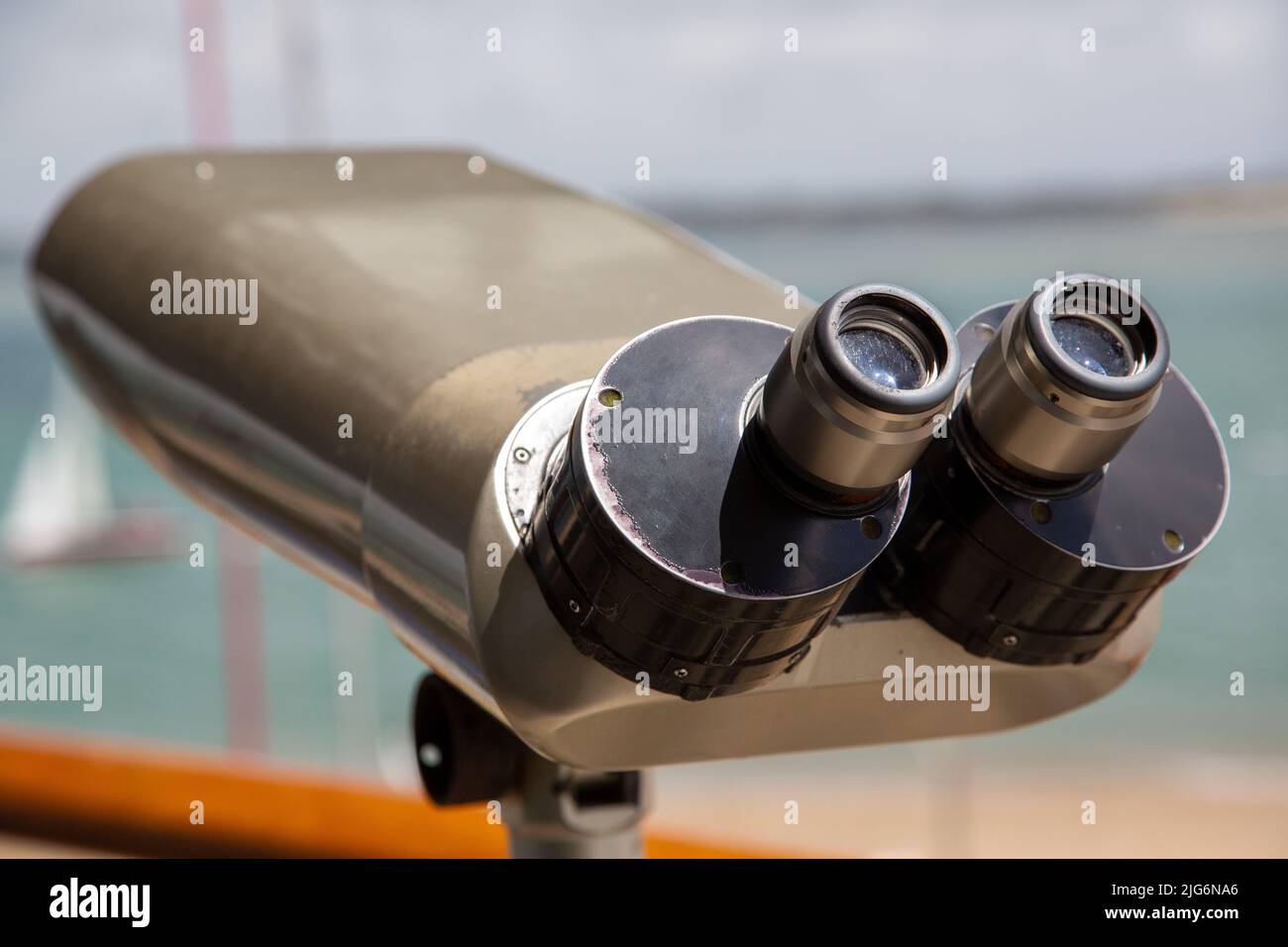 A close up of the eye pieces of a telescope using selective focus Stock ...