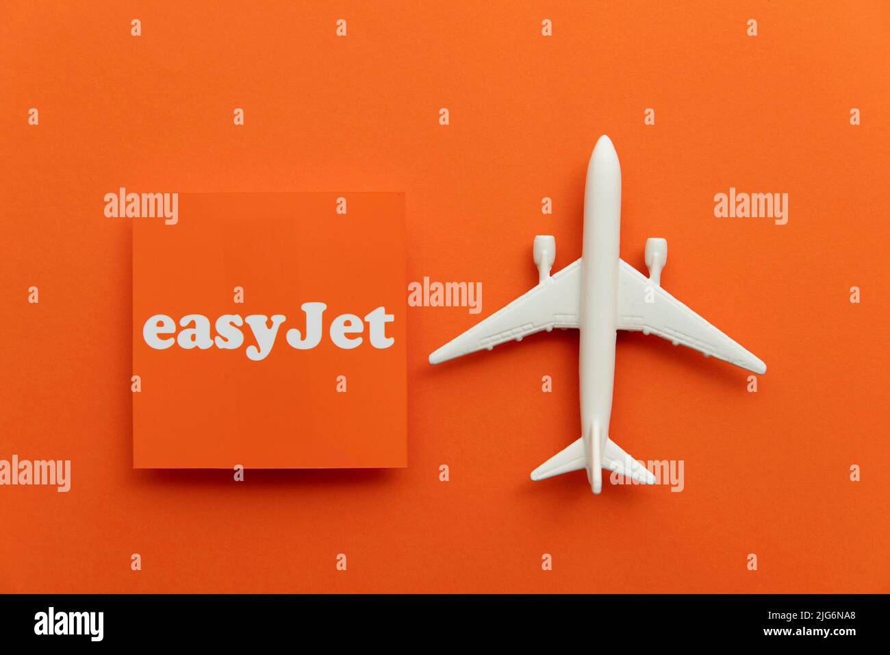 LONDON, UK - July 2022: Easy Jet airline company logo. Easy Jet are a ...