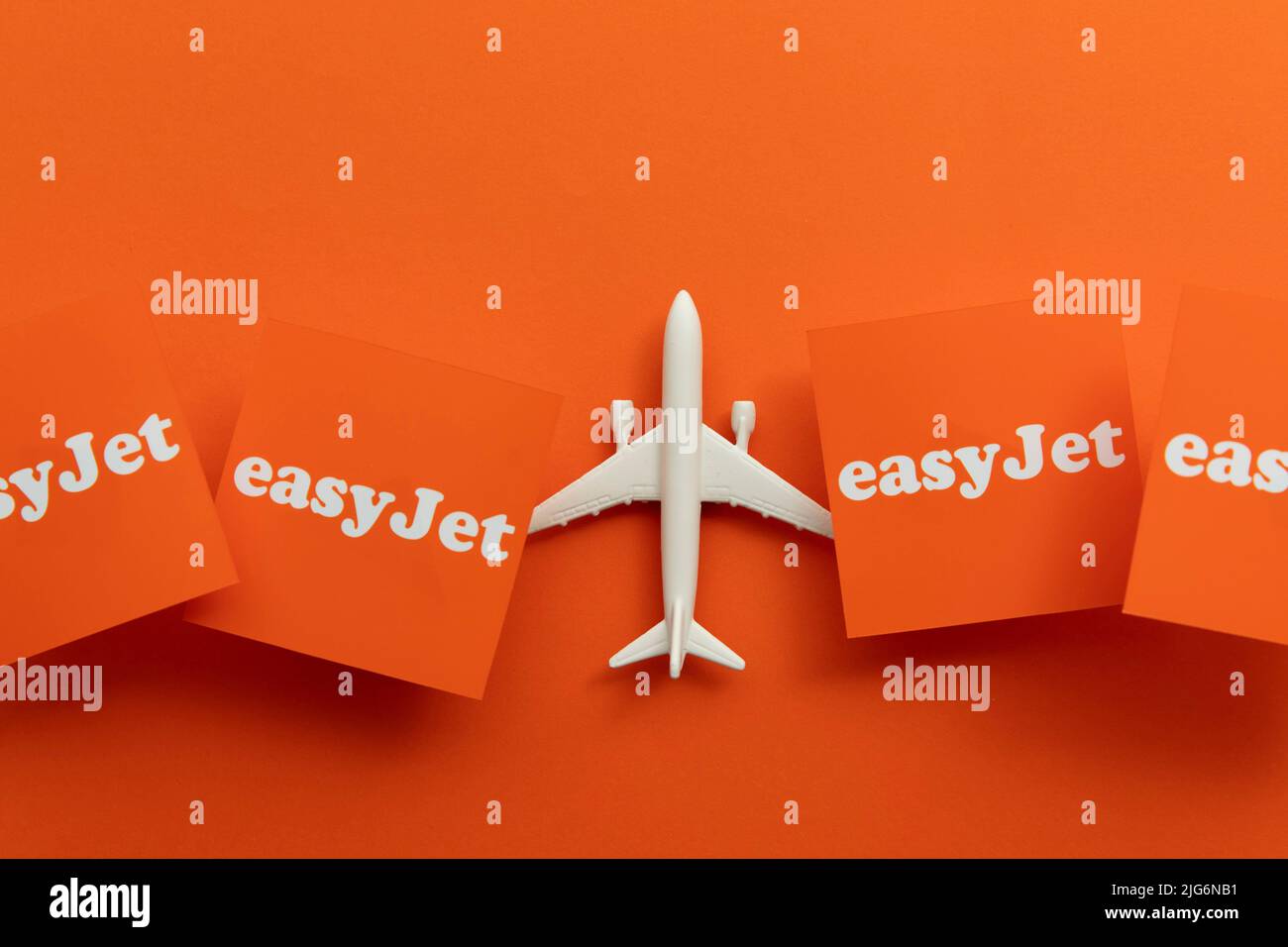 LONDON, UK - July 2022: Easy Jet airline company logo. Easy Jet are a ...