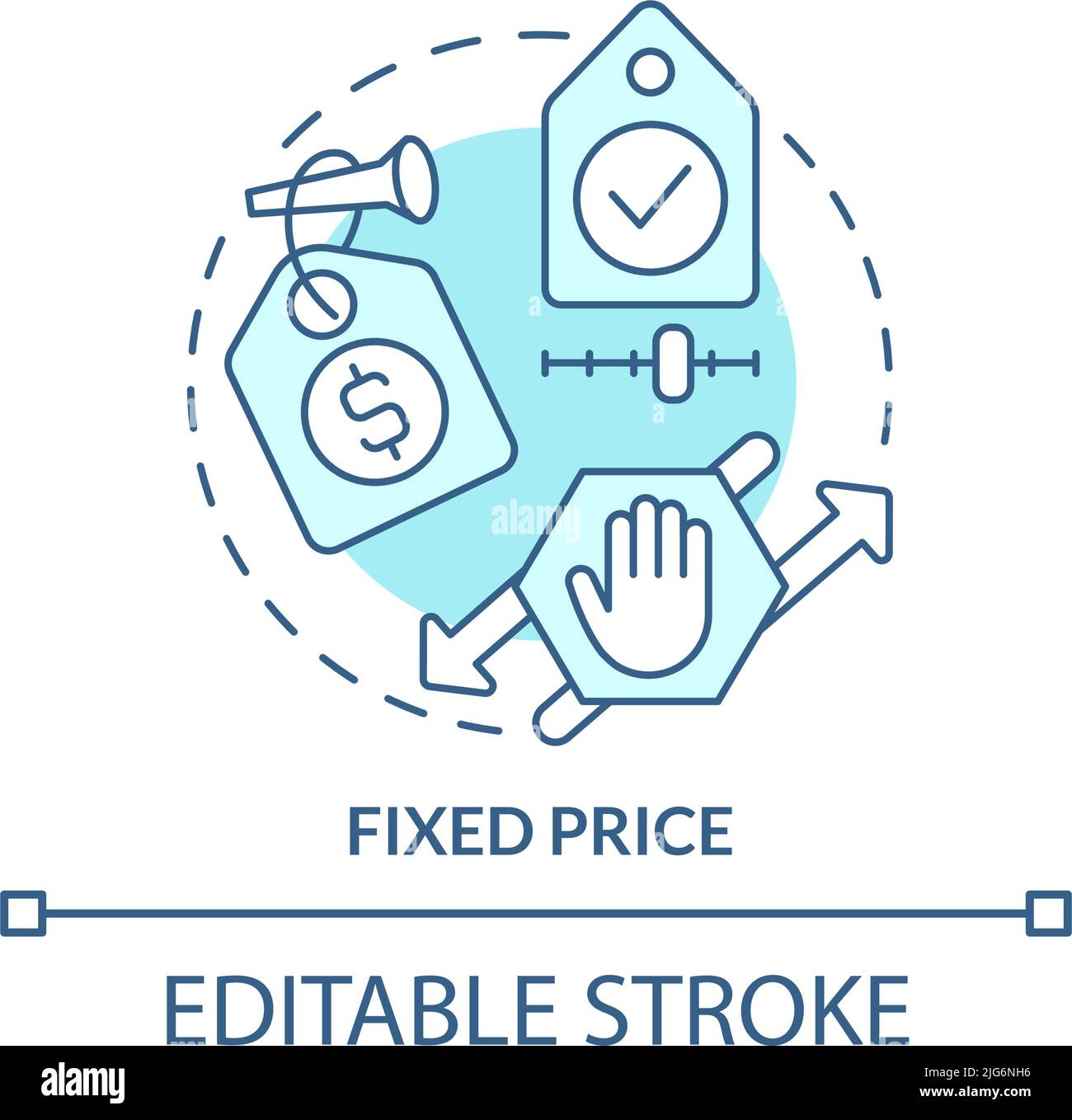 Fixed price turquoise concept icon Stock Vector Image & Art - Alamy