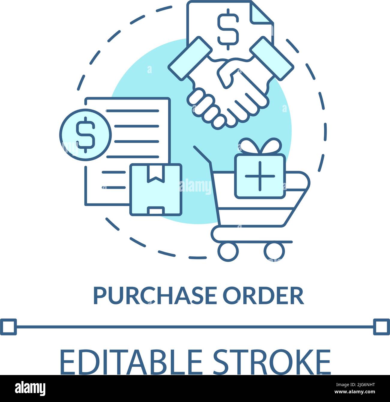 Purchase order turquoise concept icon Stock Vector Image & Art - Alamy