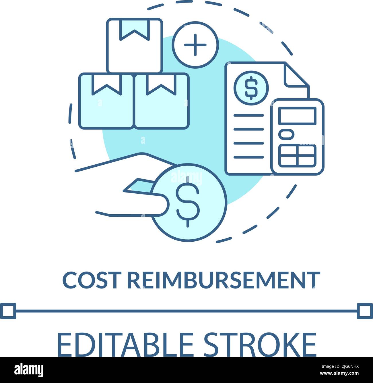Cost reimbursement turquoise concept icon Stock Vector Image & Art - Alamy