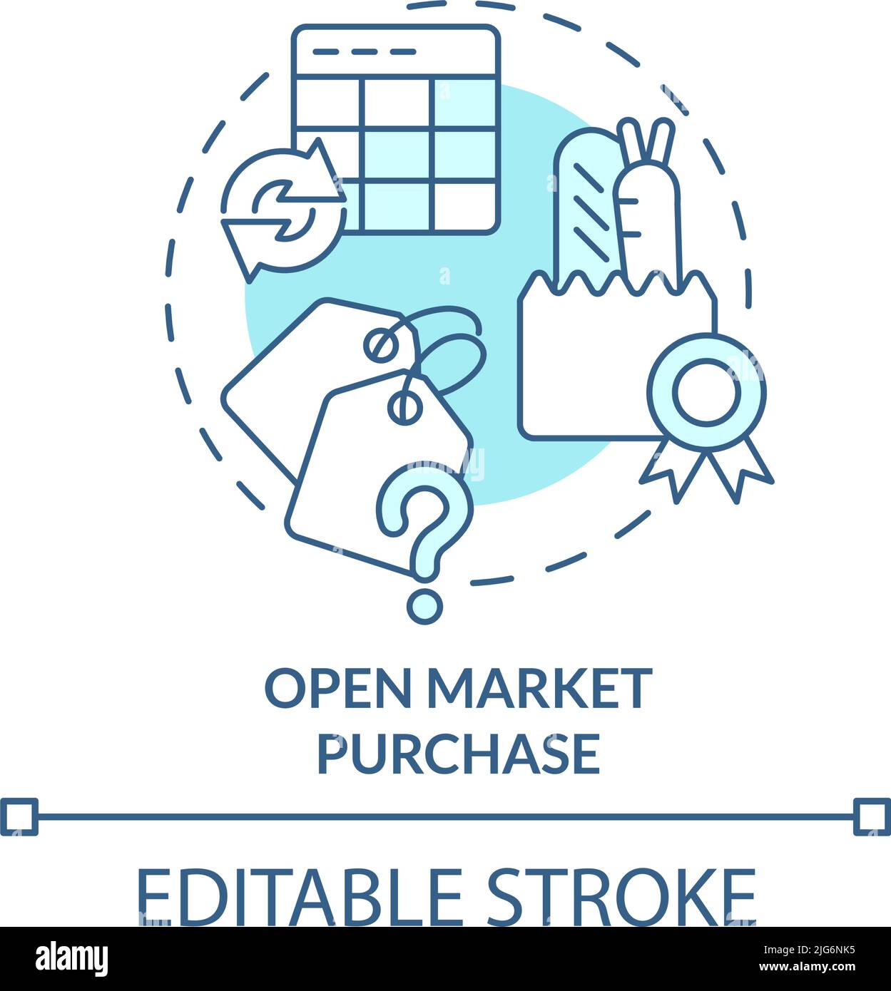 Open market purchase turquoise concept icon Stock Vector Image & Art ...