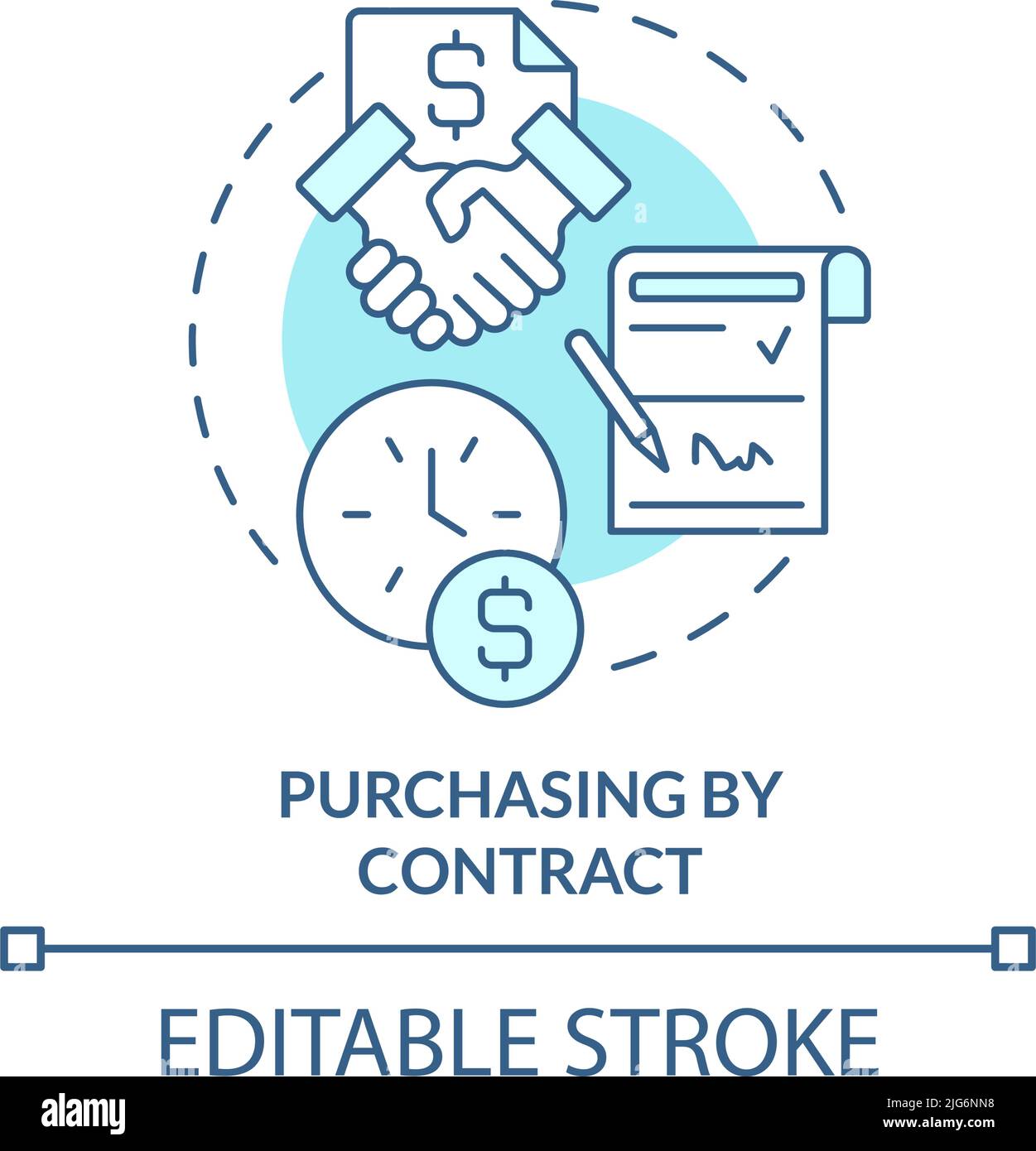 Purchasing by contract turquoise concept icon Stock Vector Image & Art ...