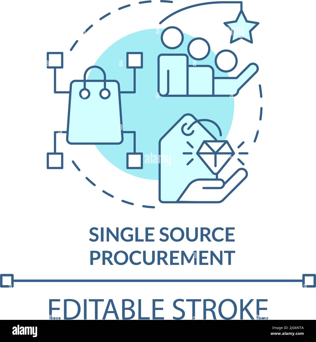 Single source procurement turquoise concept icon Stock Vector Image ...