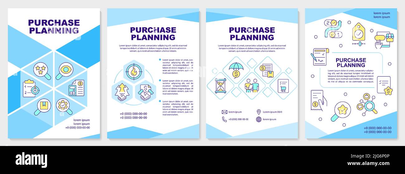 Purchase planning blue brochure template Stock Vector Image & Art - Alamy