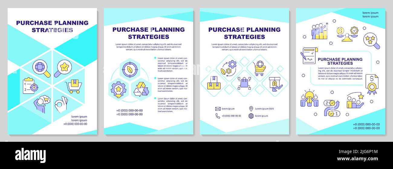 Purchase planning strategies cyan brochure template Stock Vector Image ...