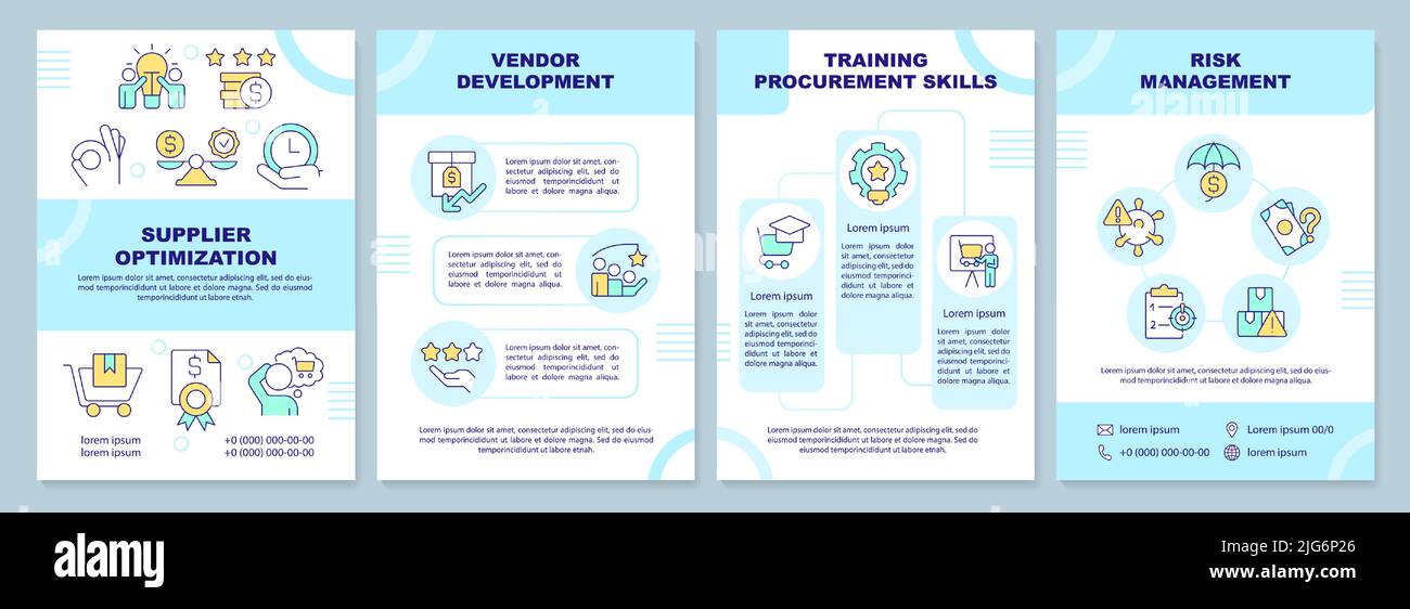 Sourcing strategies in procurement blue brochure template Stock Vector Image & Art - Alamy