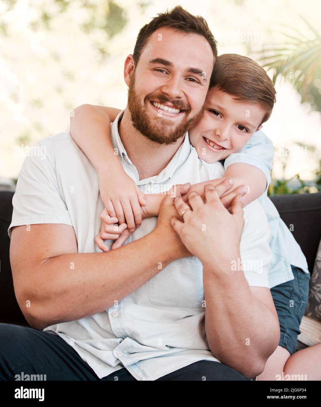 Like father like son. Portrait of a young father and son bonding ...