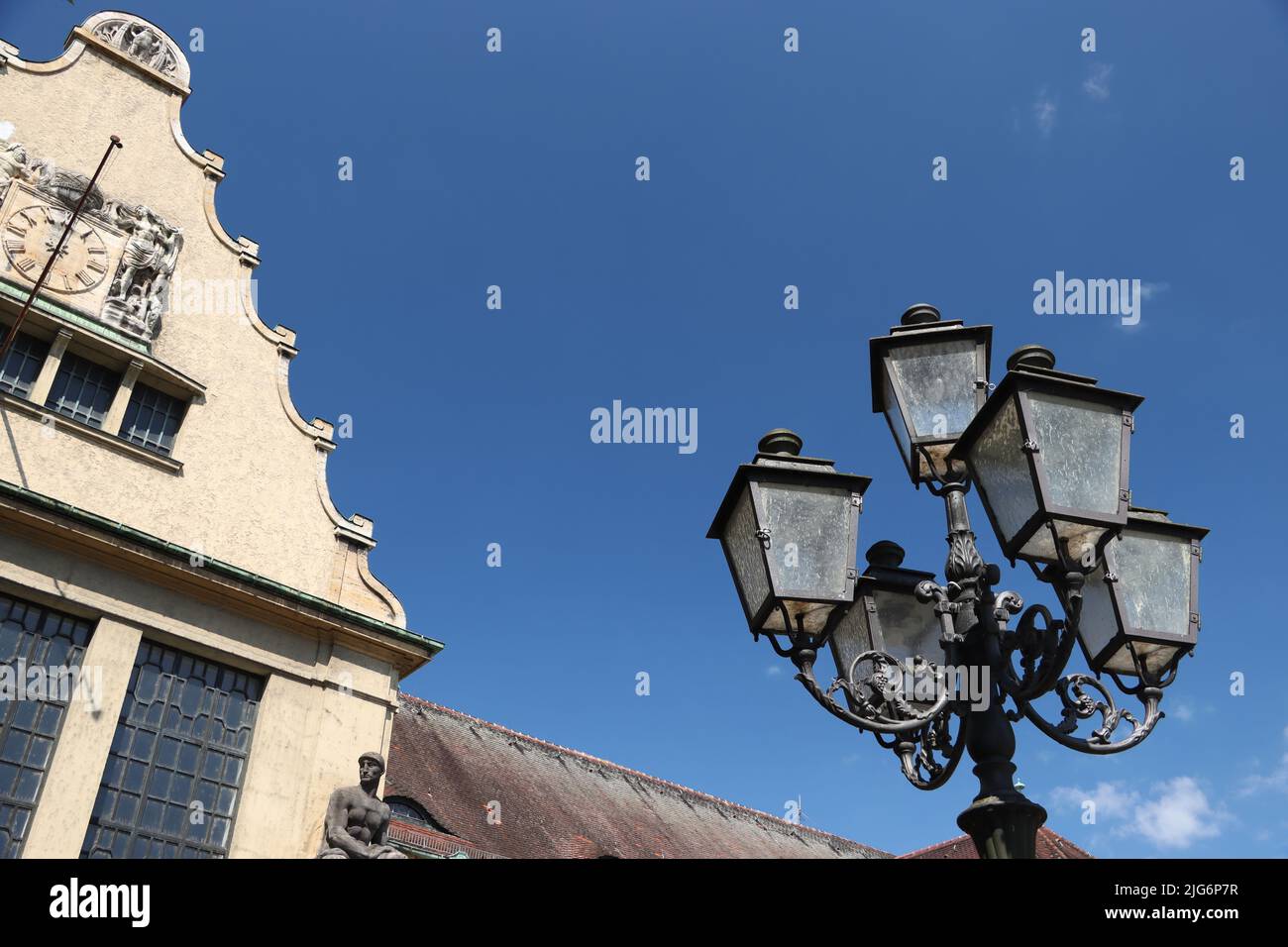 ancient latern contains five separate lamps to illuminate the night ...