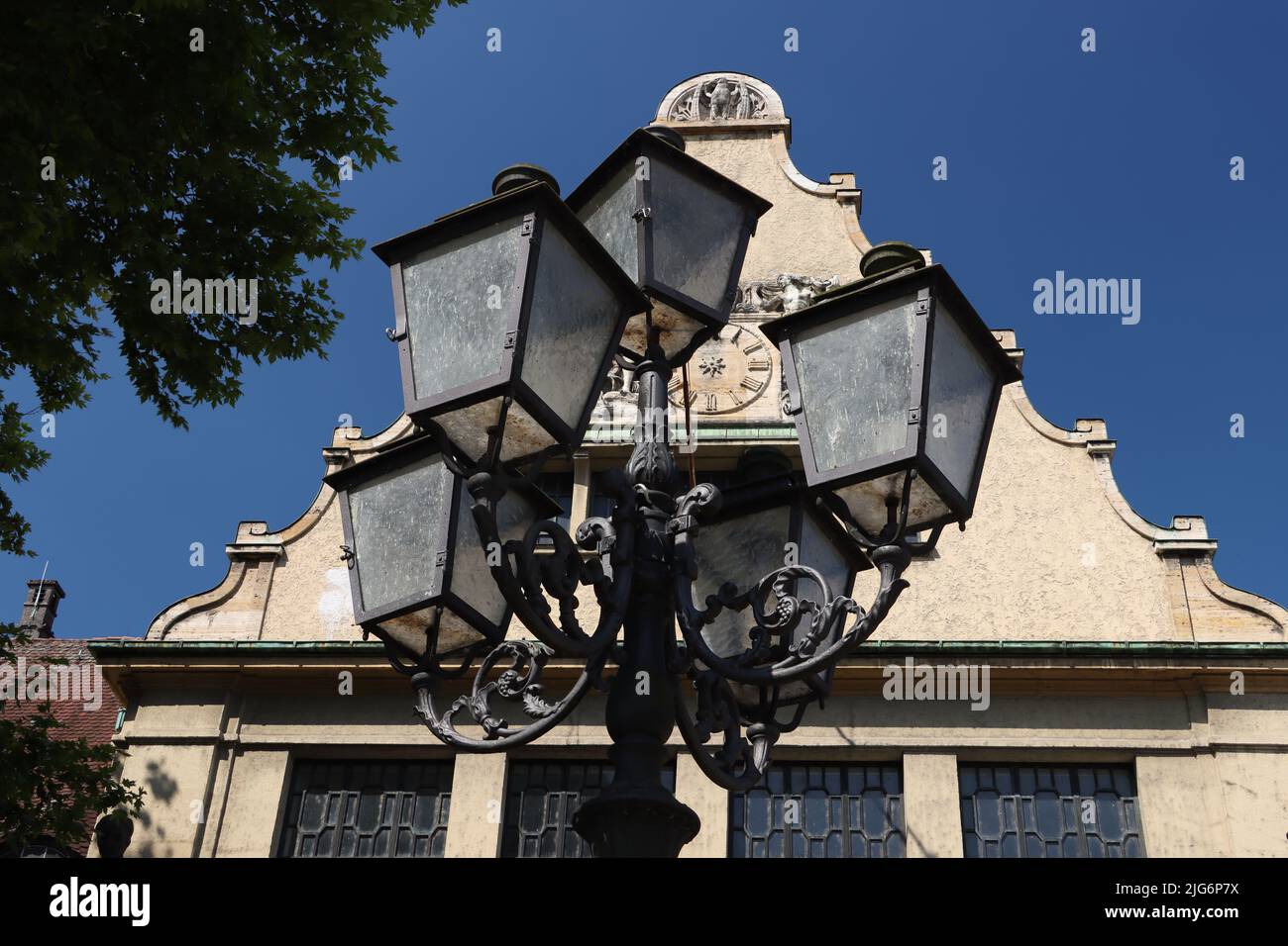 ancient latern contains five separate lamps to illuminate the night ...