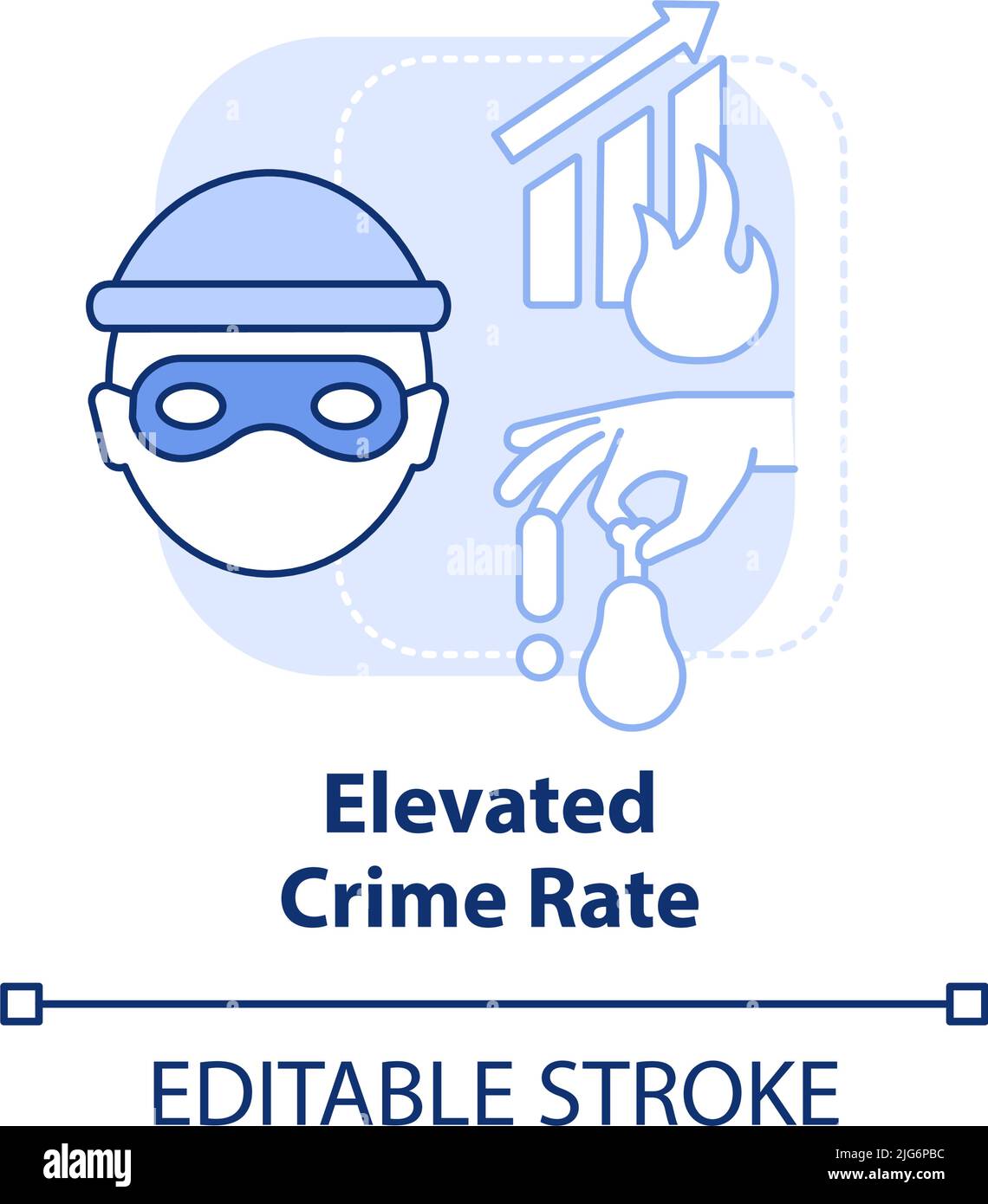 Elevated crime rate light blue concept icon Stock Vector Image & Art ...