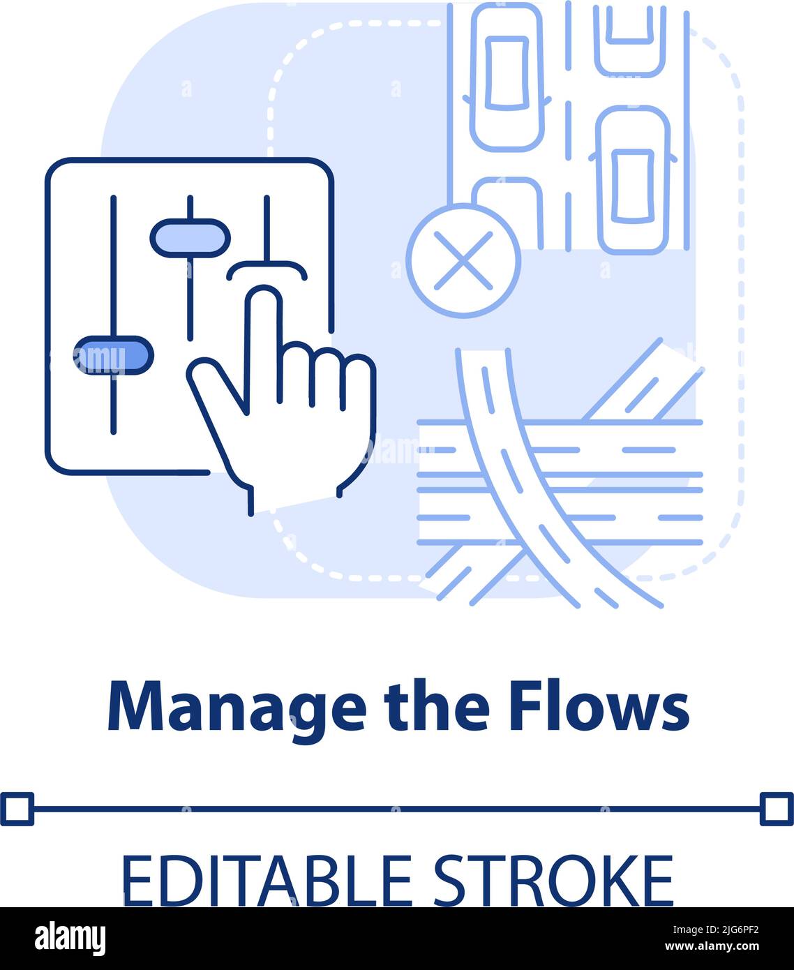 Manage flows light blue concept icon Stock Vector Image & Art - Alamy