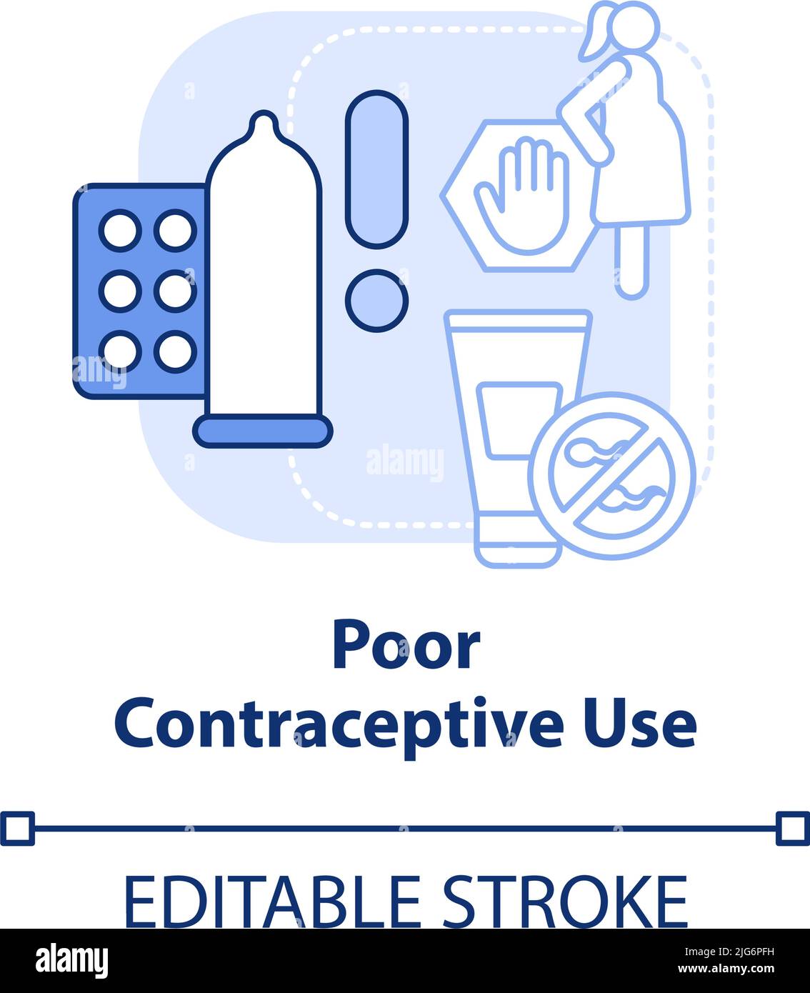 Poor contraceptive use light blue concept icon Stock Vector Image & Art ...
