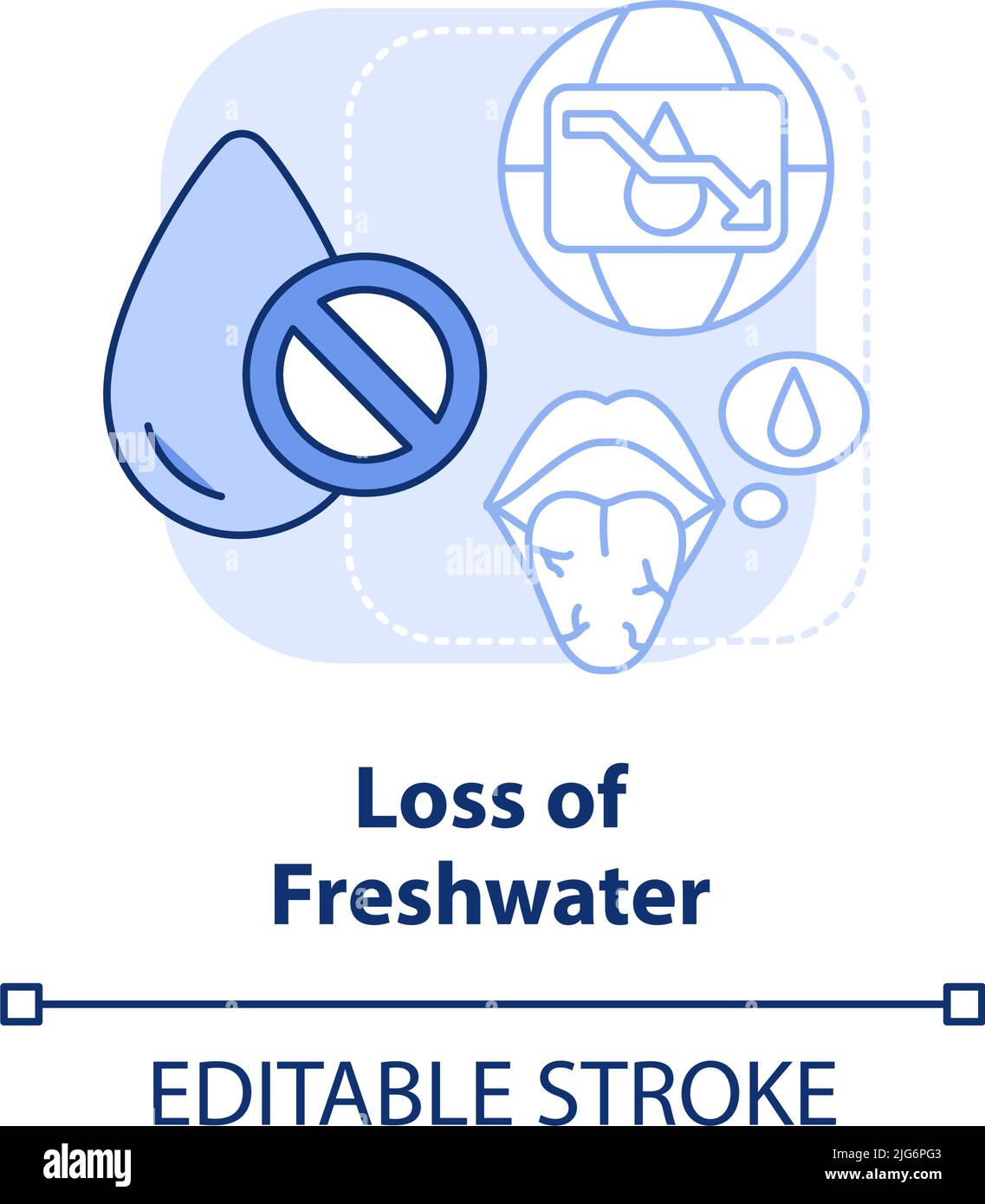Loss of freshwater light blue concept icon Stock Vector Image & Art - Alamy